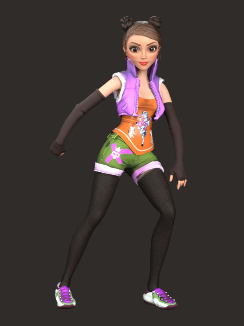 Cartoon Rigged Cute Dancer Girl-S Character 3D Model 3D Model ...