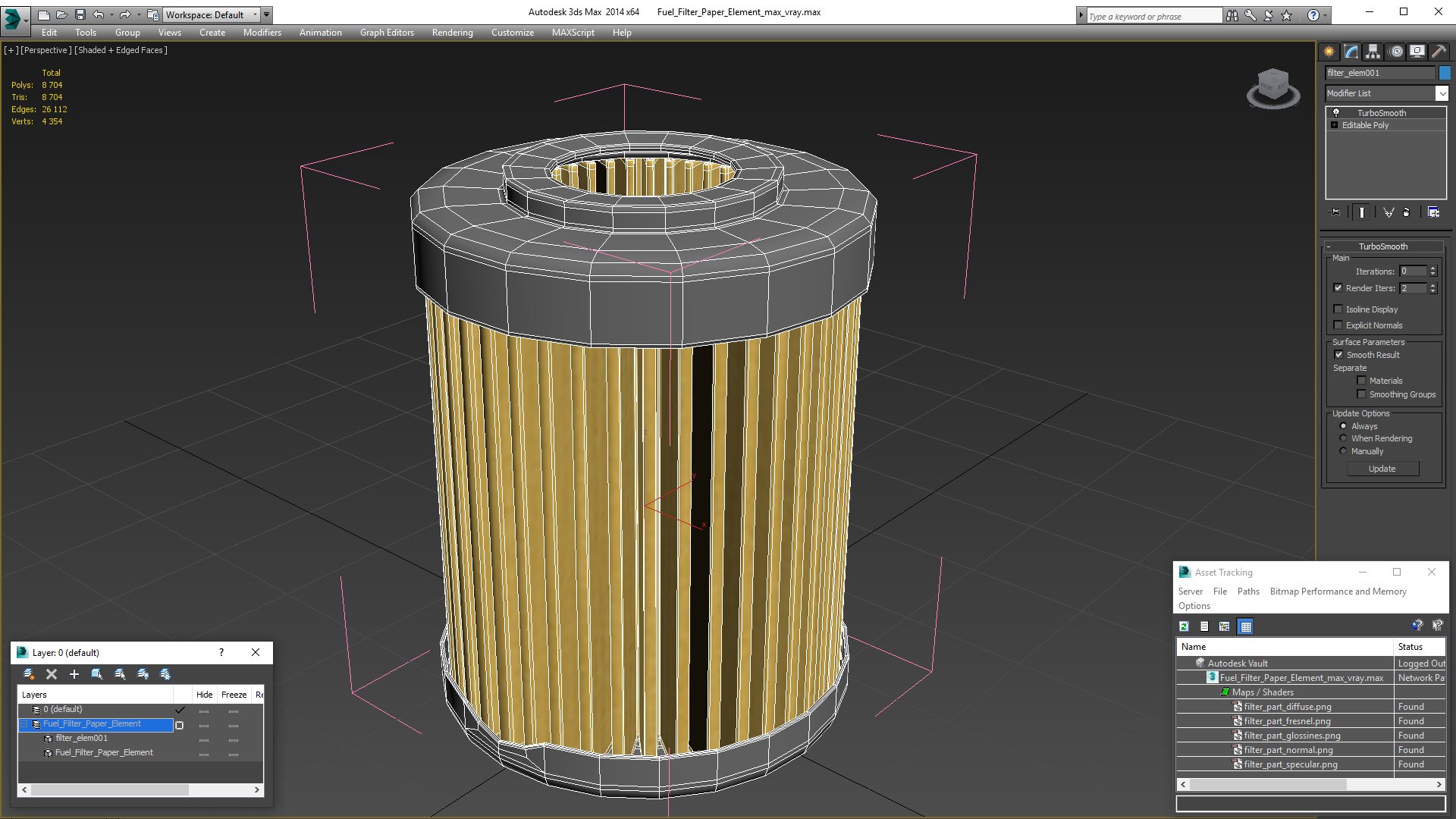 3D Fuel Filter Paper Element - TurboSquid 1766417