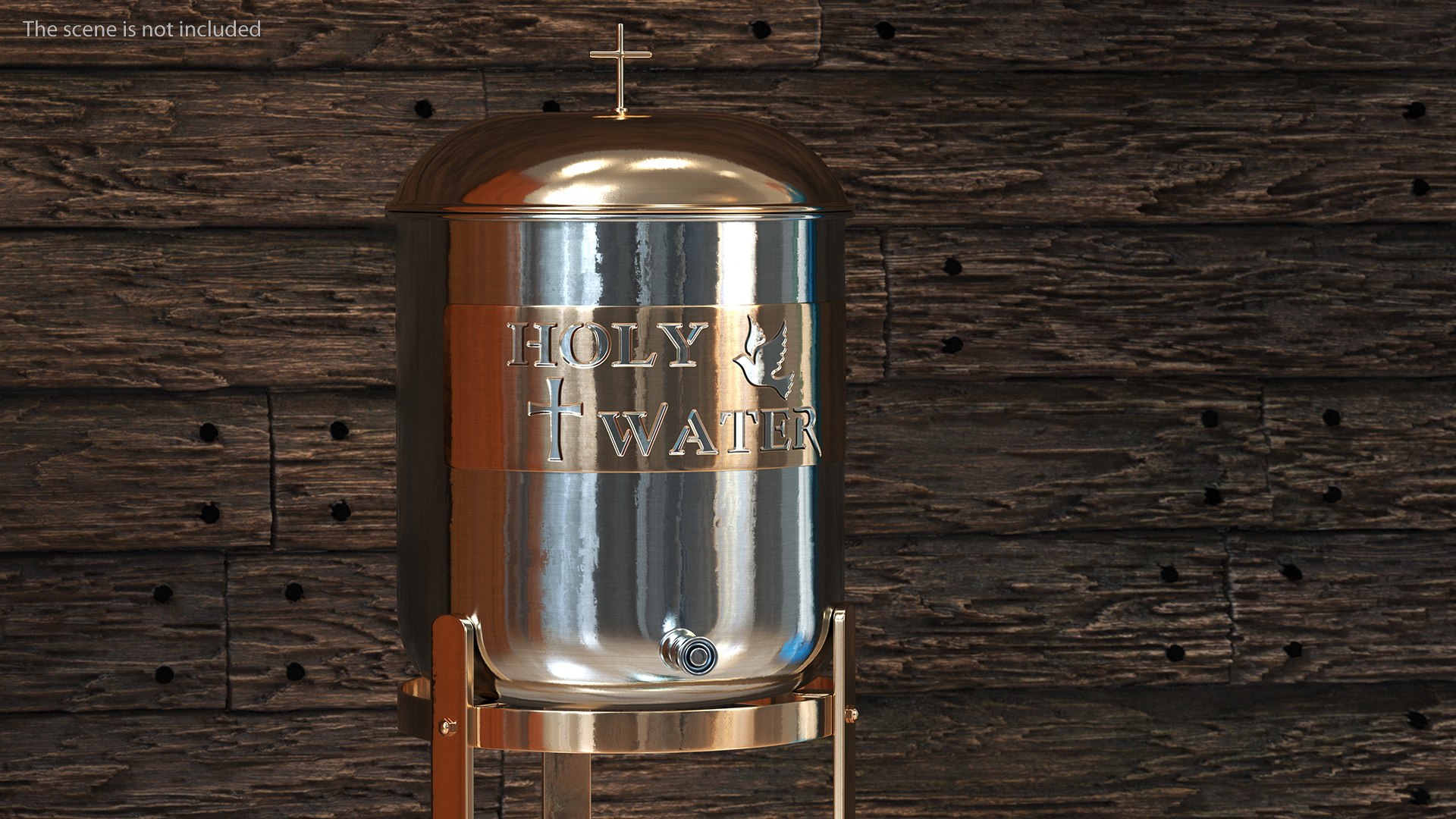 Holy Water Tank With Decorative Plaque 3D Model - TurboSquid 1874685