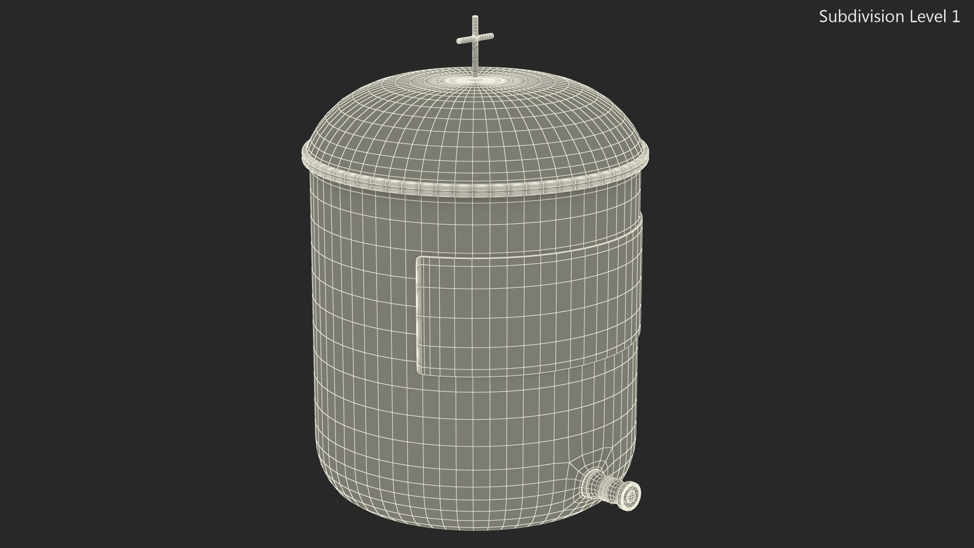 Holy Water Tank With Decorative Plaque 3D Model - TurboSquid 1874685