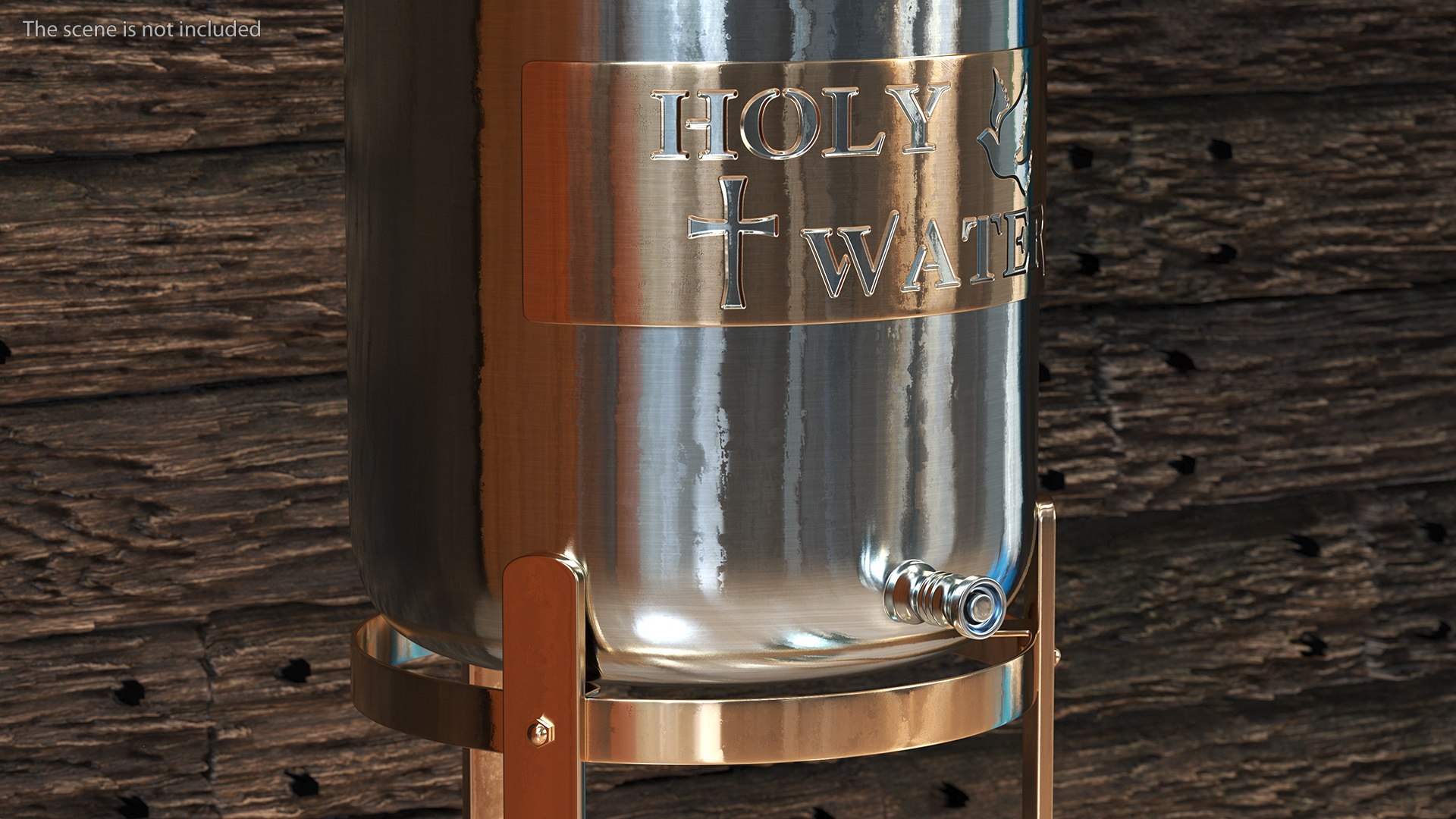 Holy Water Tank With Decorative Plaque 3D Model - TurboSquid 1874685