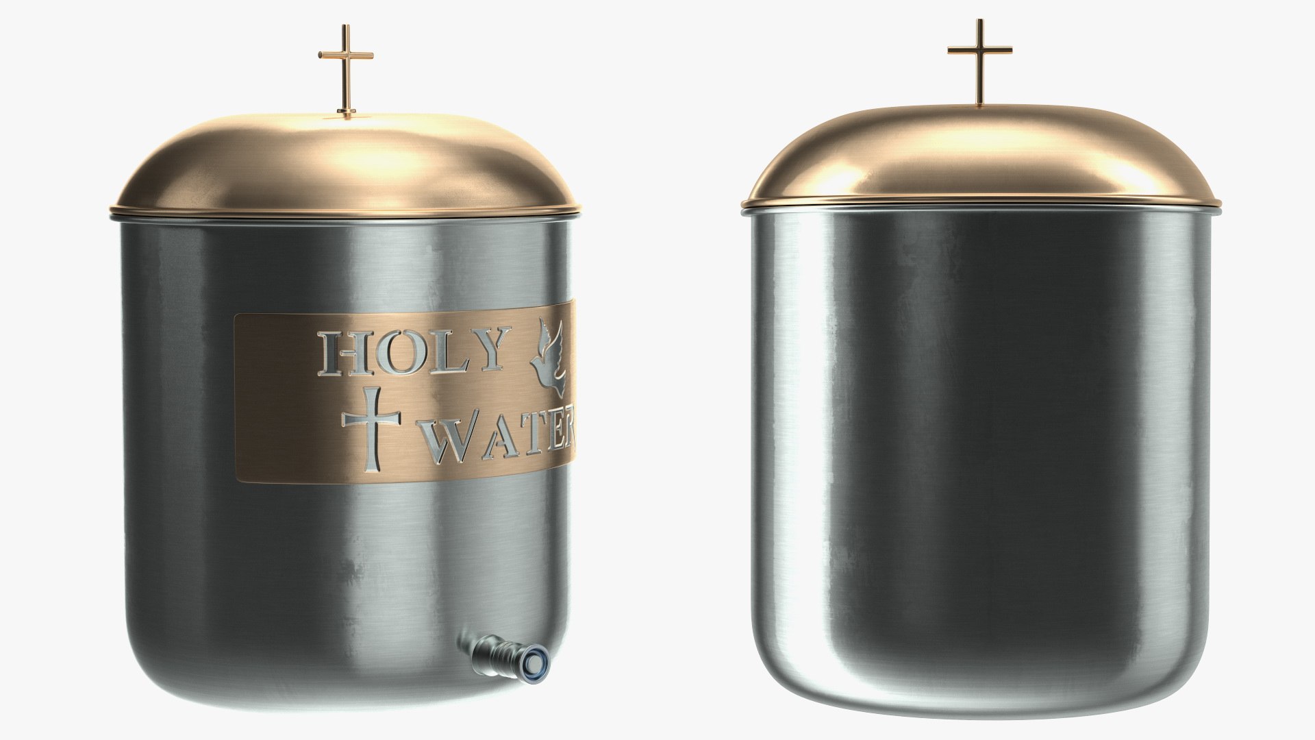 Holy Water Tank With Decorative Plaque 3D Model - TurboSquid 1874685