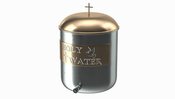 Holy Water Tank with Decorative Plaque 3D model - TurboSquid 1874685