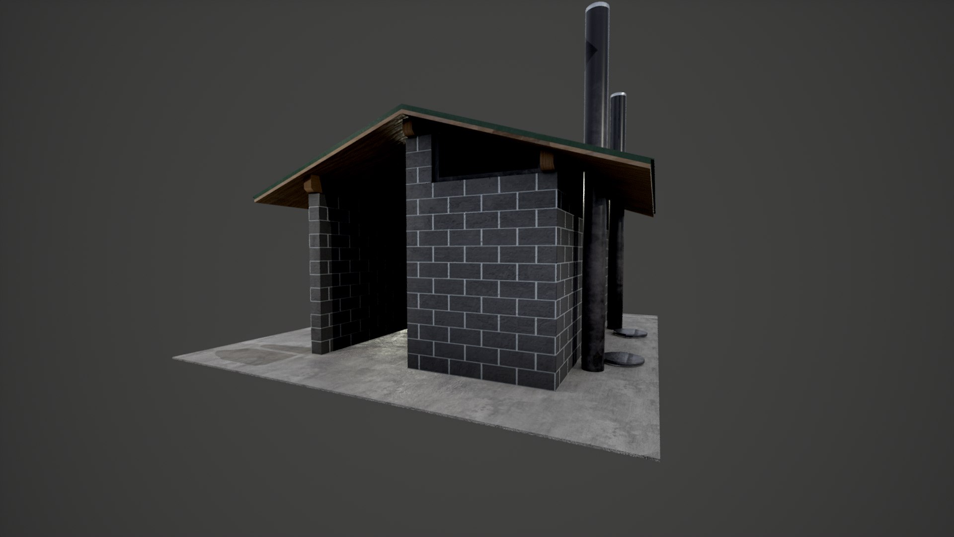 Cement Outhouse Model - TurboSquid 2268474