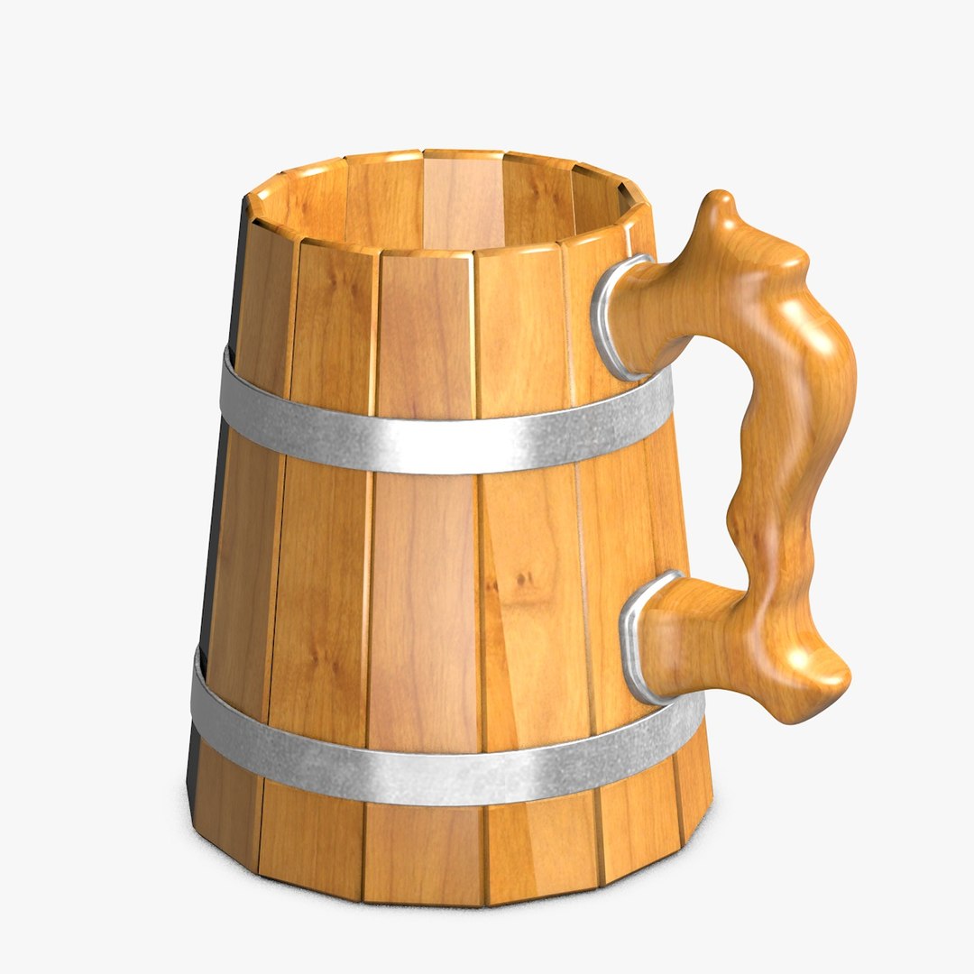 3d Wooden Beer Mug Model