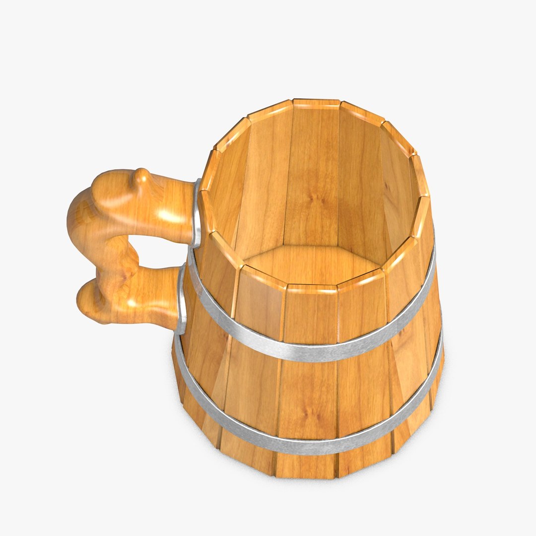 3d Wooden Beer Mug Model