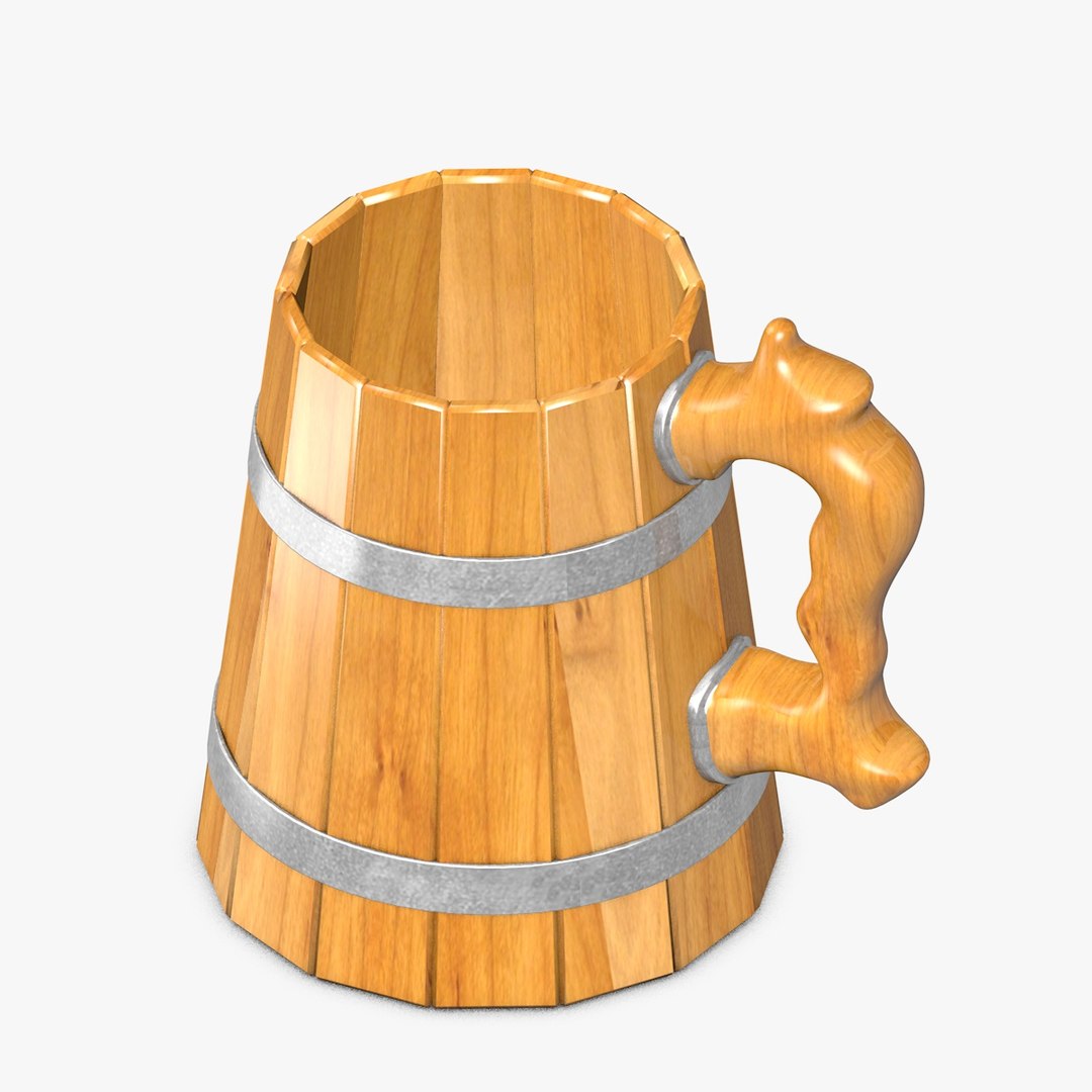 3d Wooden Beer Mug Model
