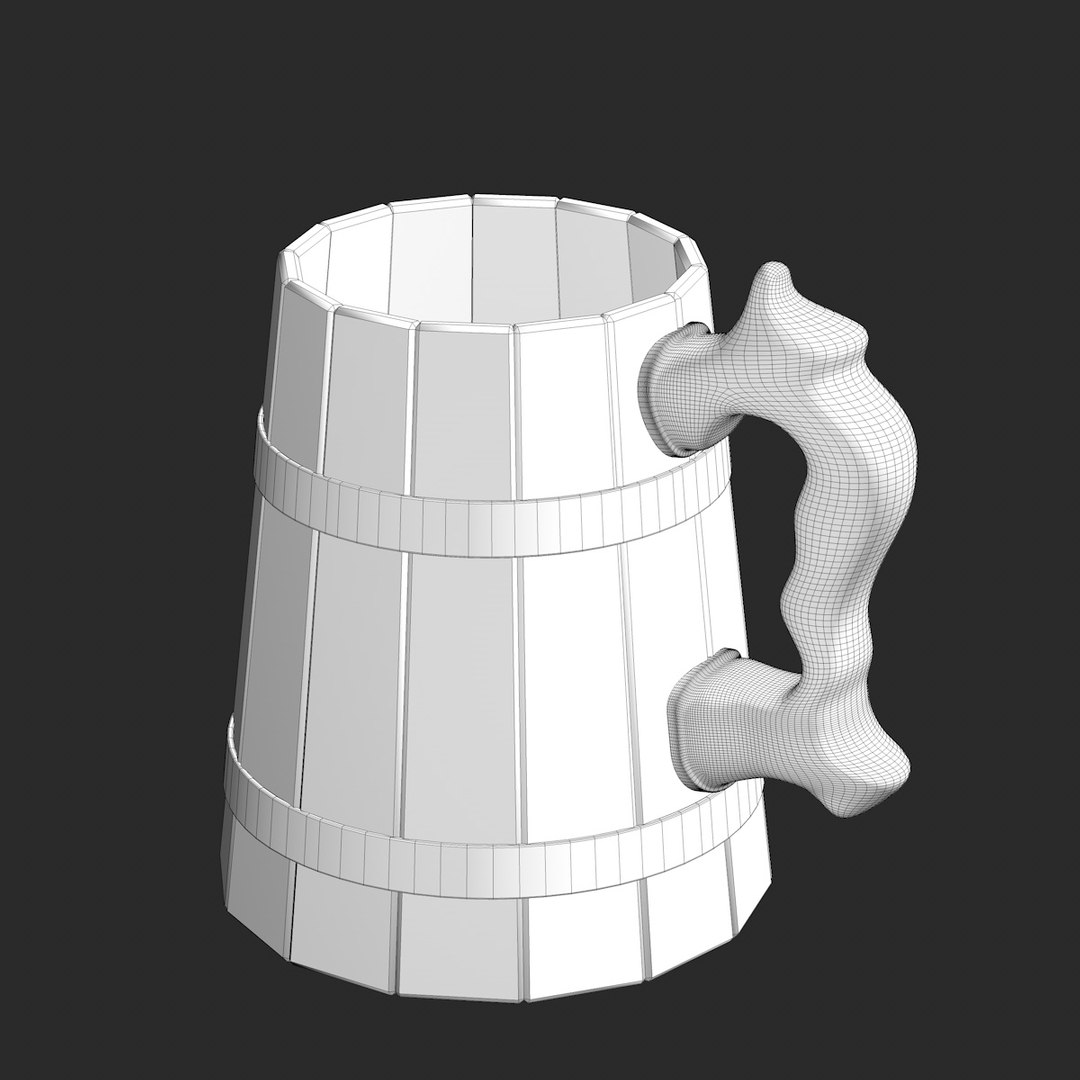 3d Wooden Beer Mug Model