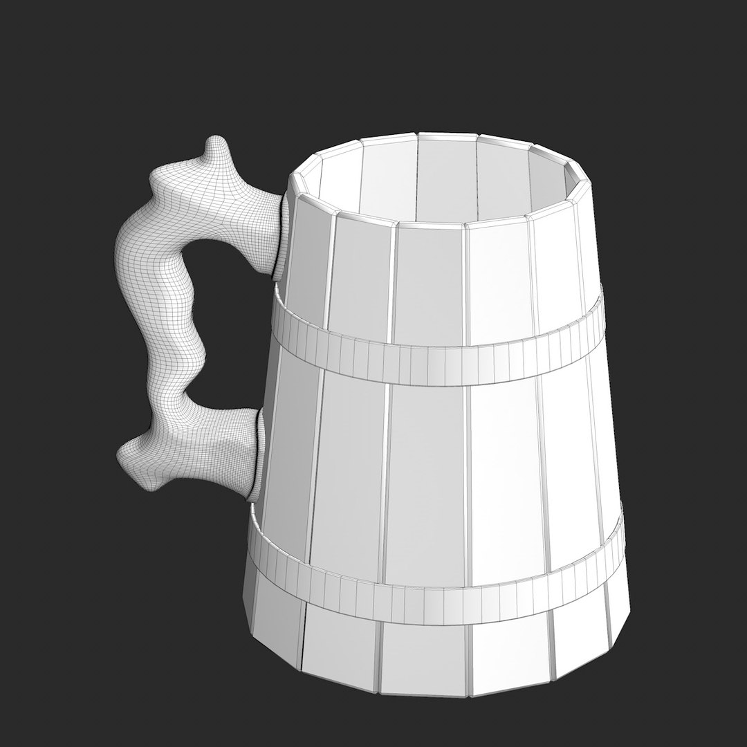 3d Wooden Beer Mug Model