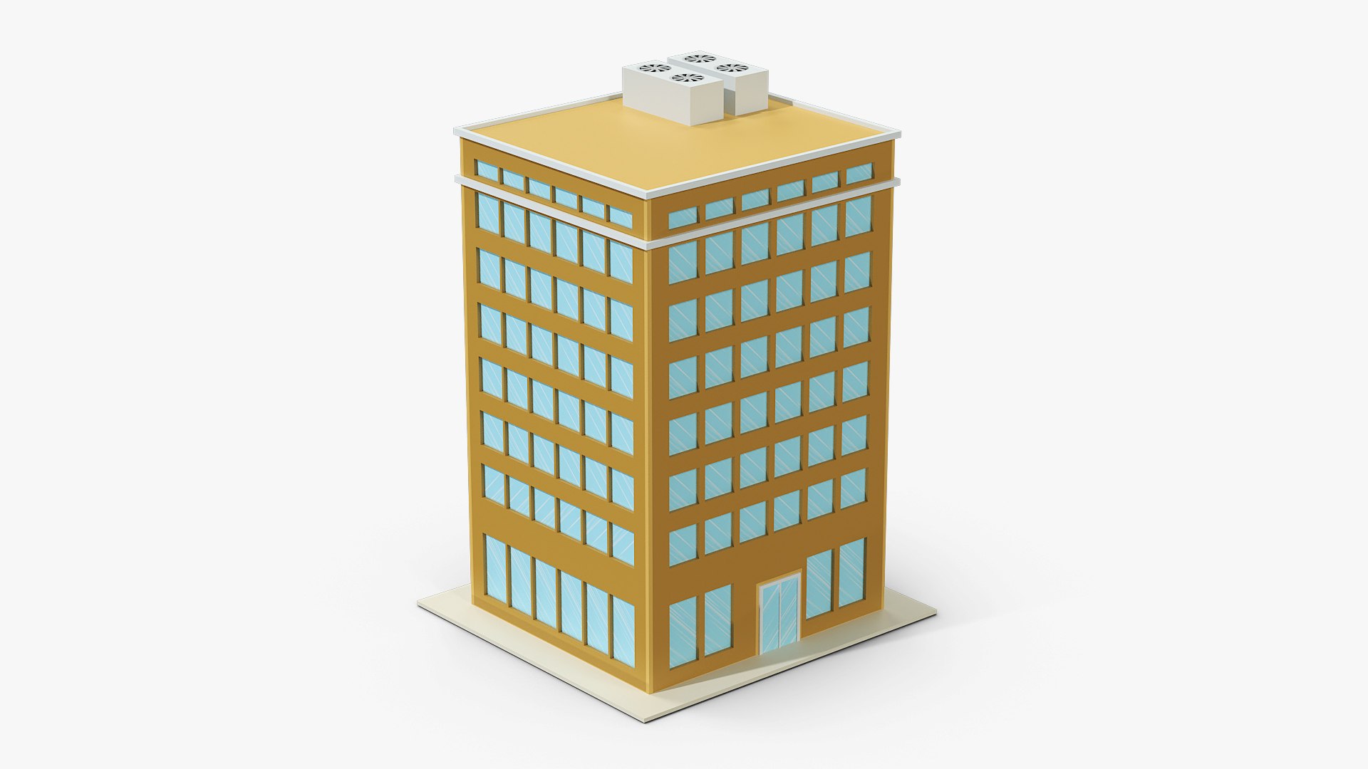 Low Poly Apartment Building Brown 3D - TurboSquid 2417954