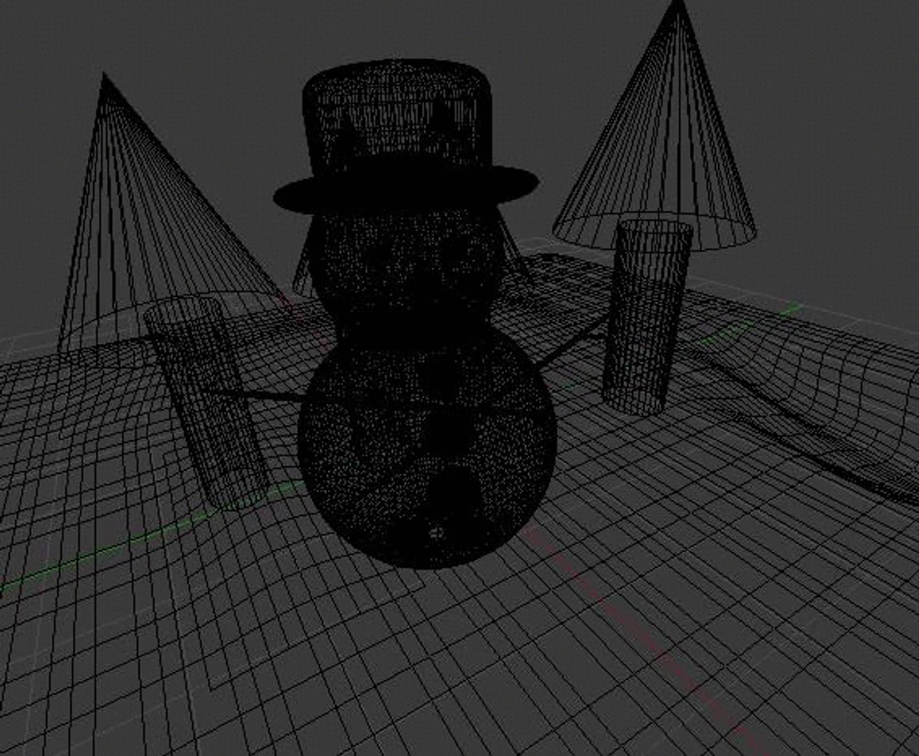 3d Classic Snowman Model