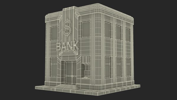 3D Cartoon Bank Building model - TurboSquid 1948150