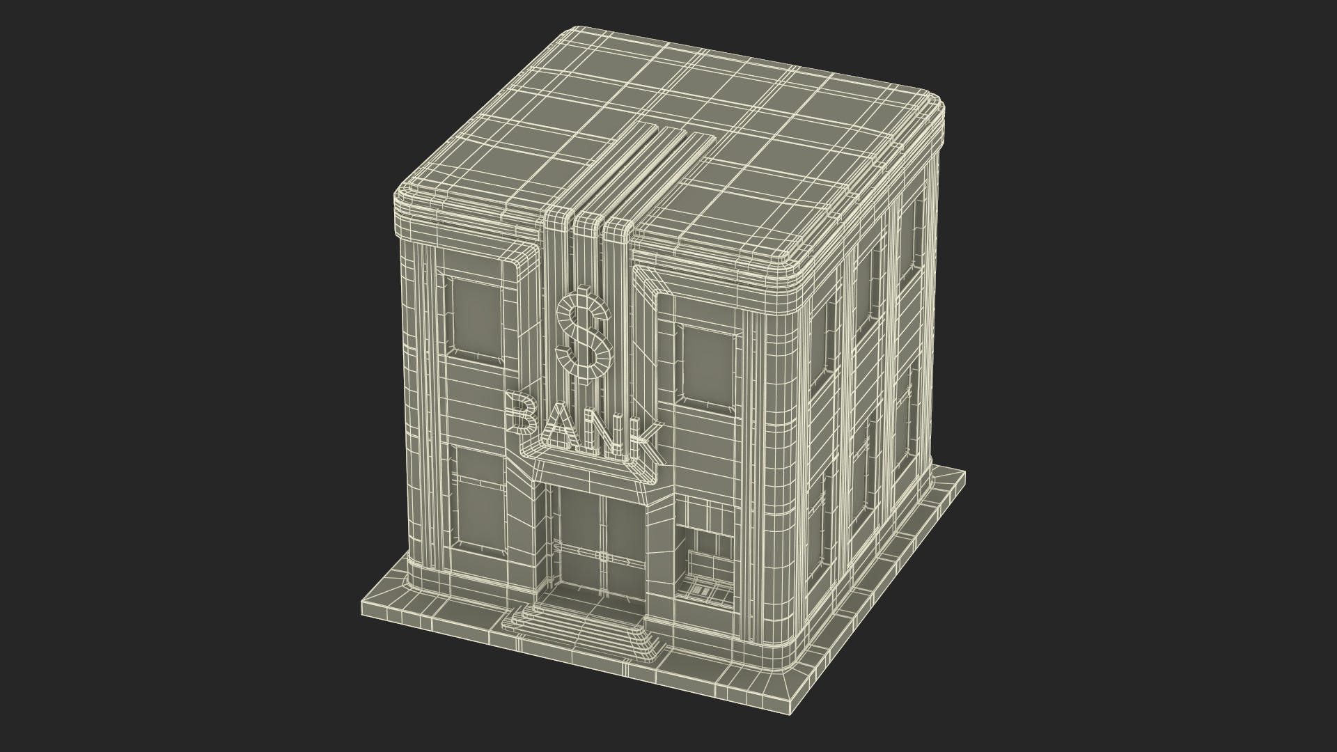 3D Cartoon Bank Building Model - TurboSquid 1948150