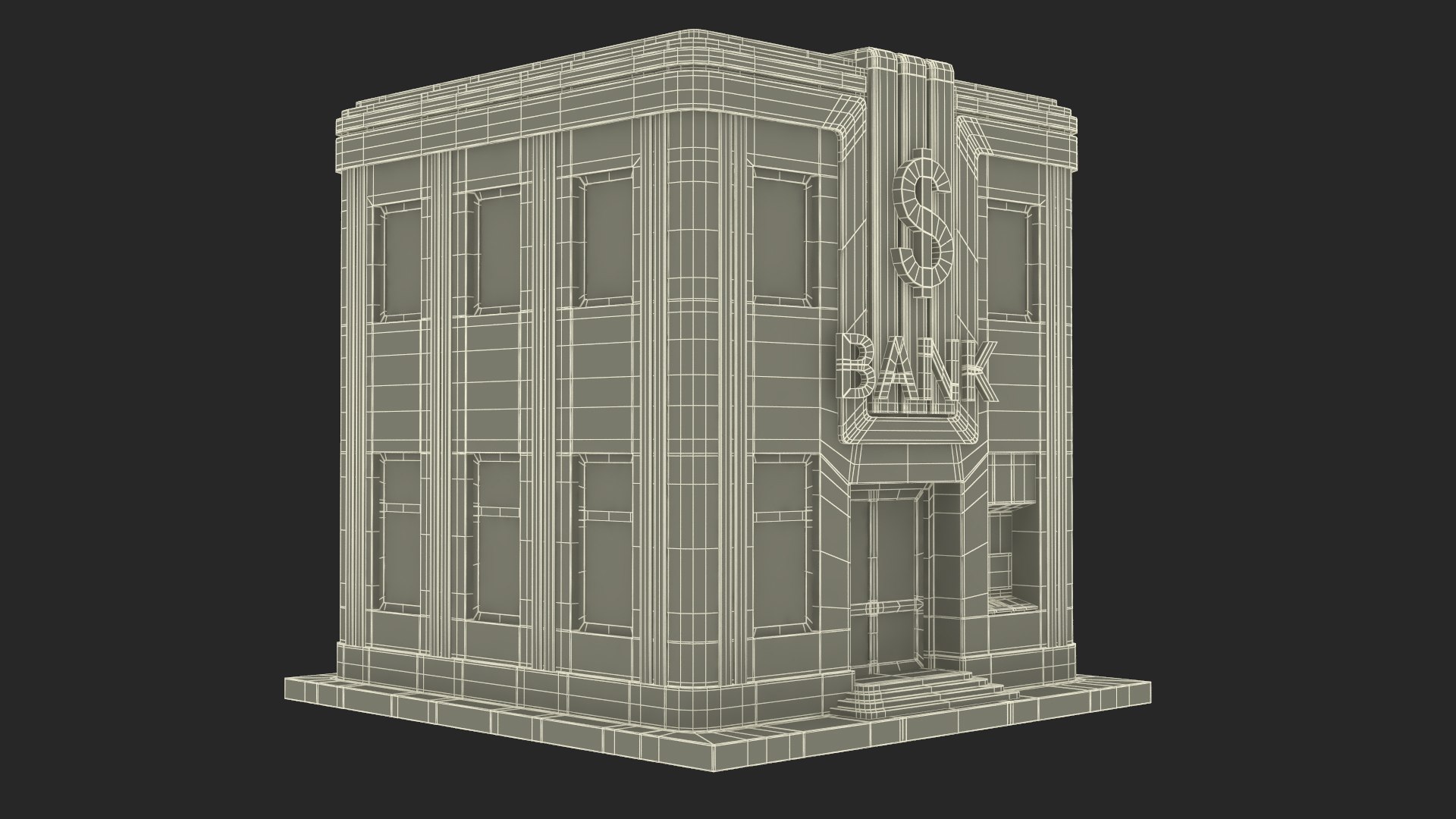 3D Cartoon Bank Building Model - TurboSquid 1948150