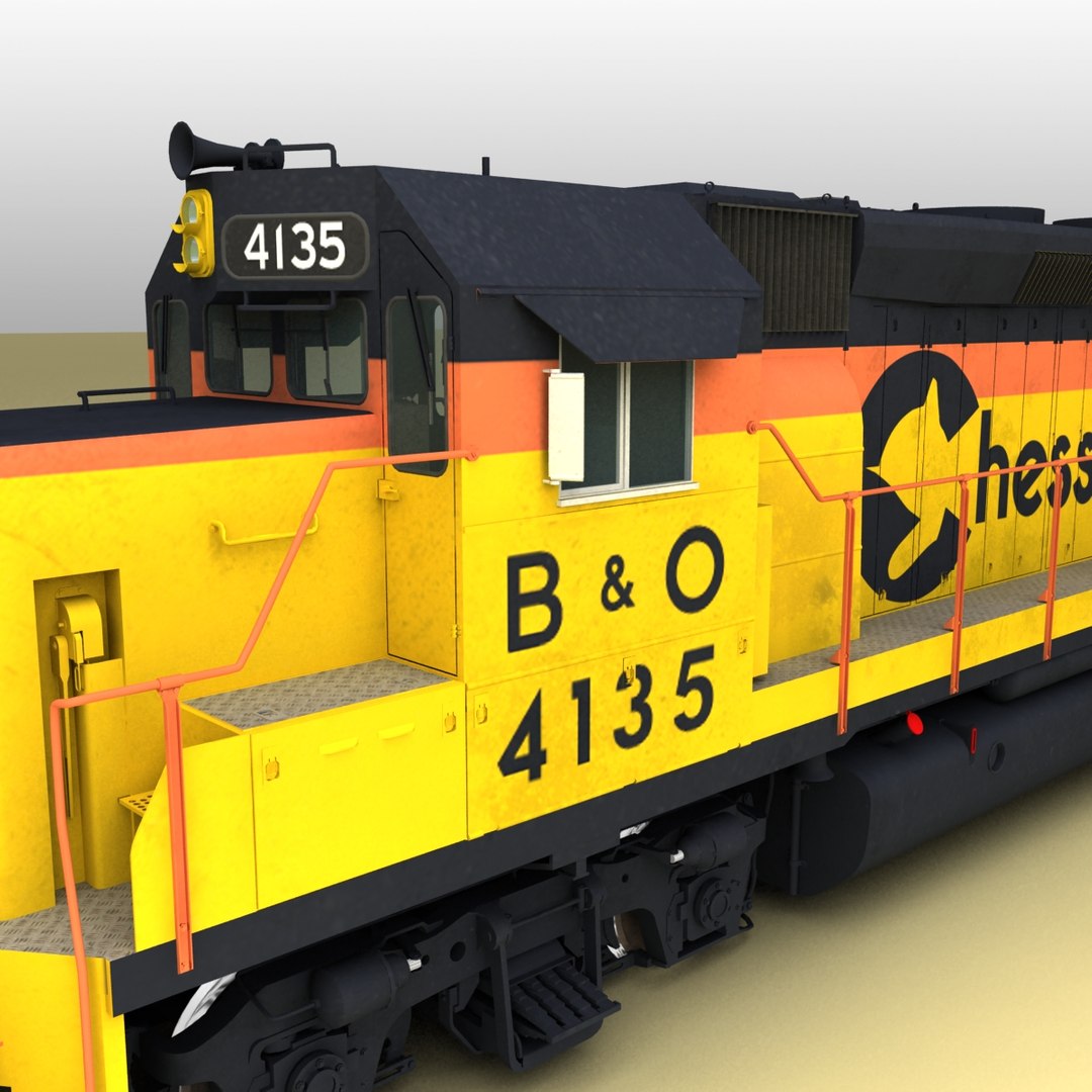 Emd Gp40 Railroad Engines 3d Max