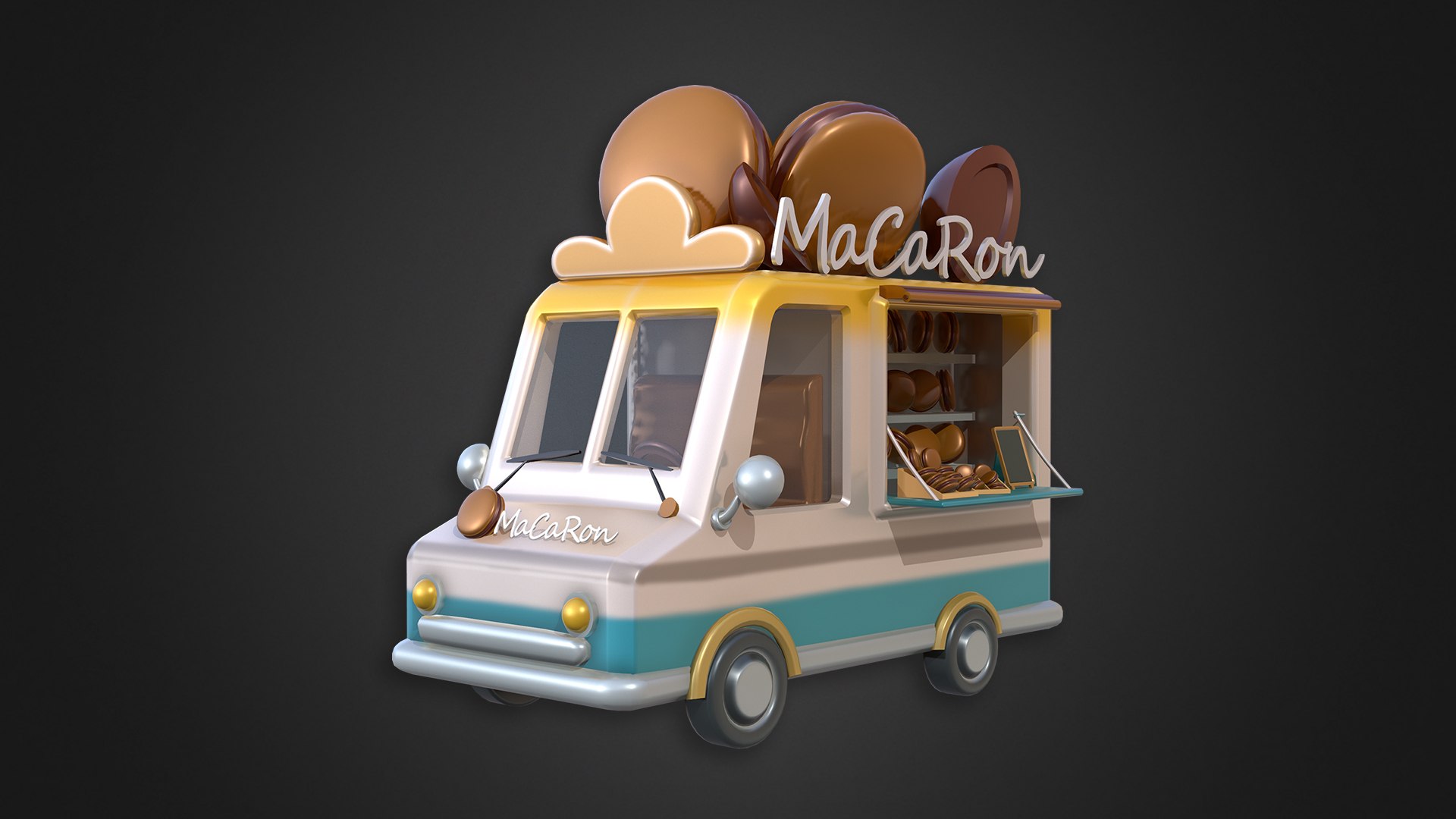 3D Asset - Cartoons - Food Car - Macaron Model - TurboSquid 2150897