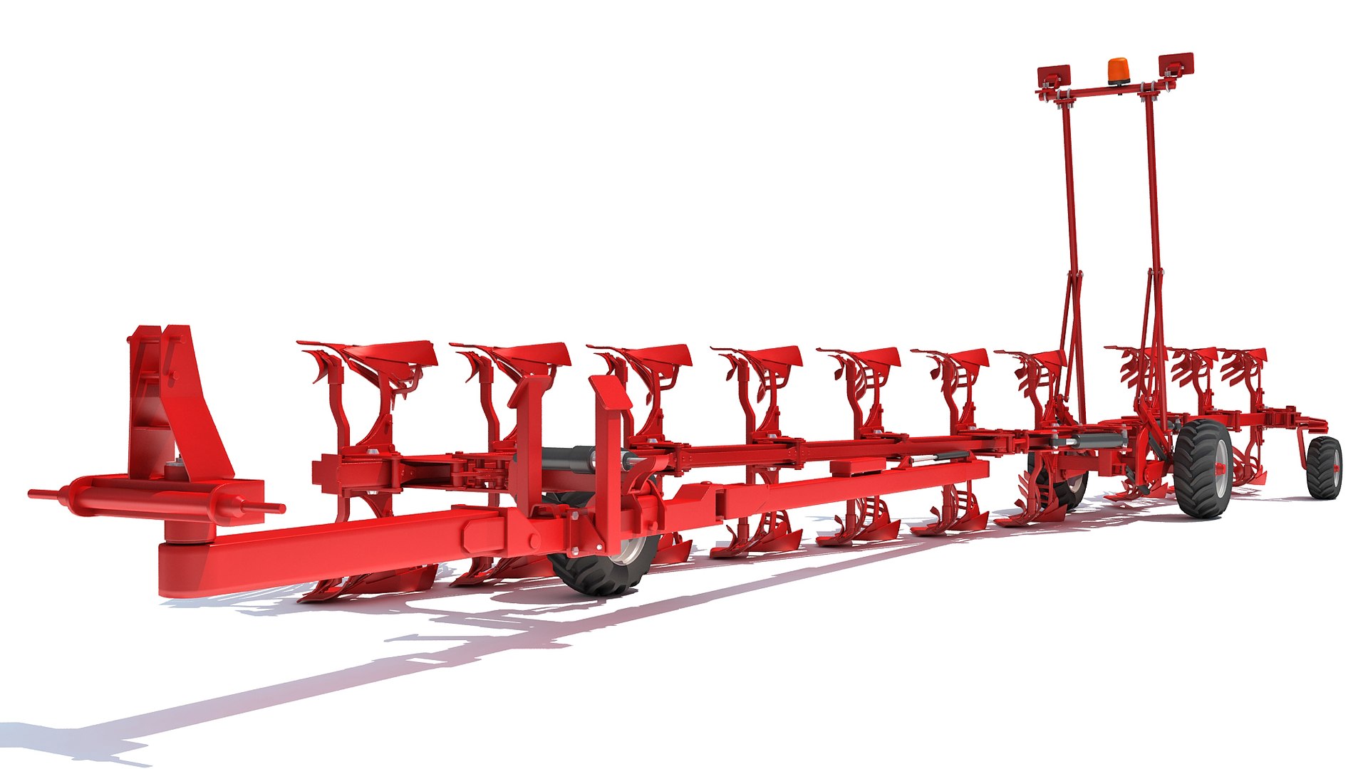 3D Model Semi Mounted Farm Plough - TurboSquid 2144678