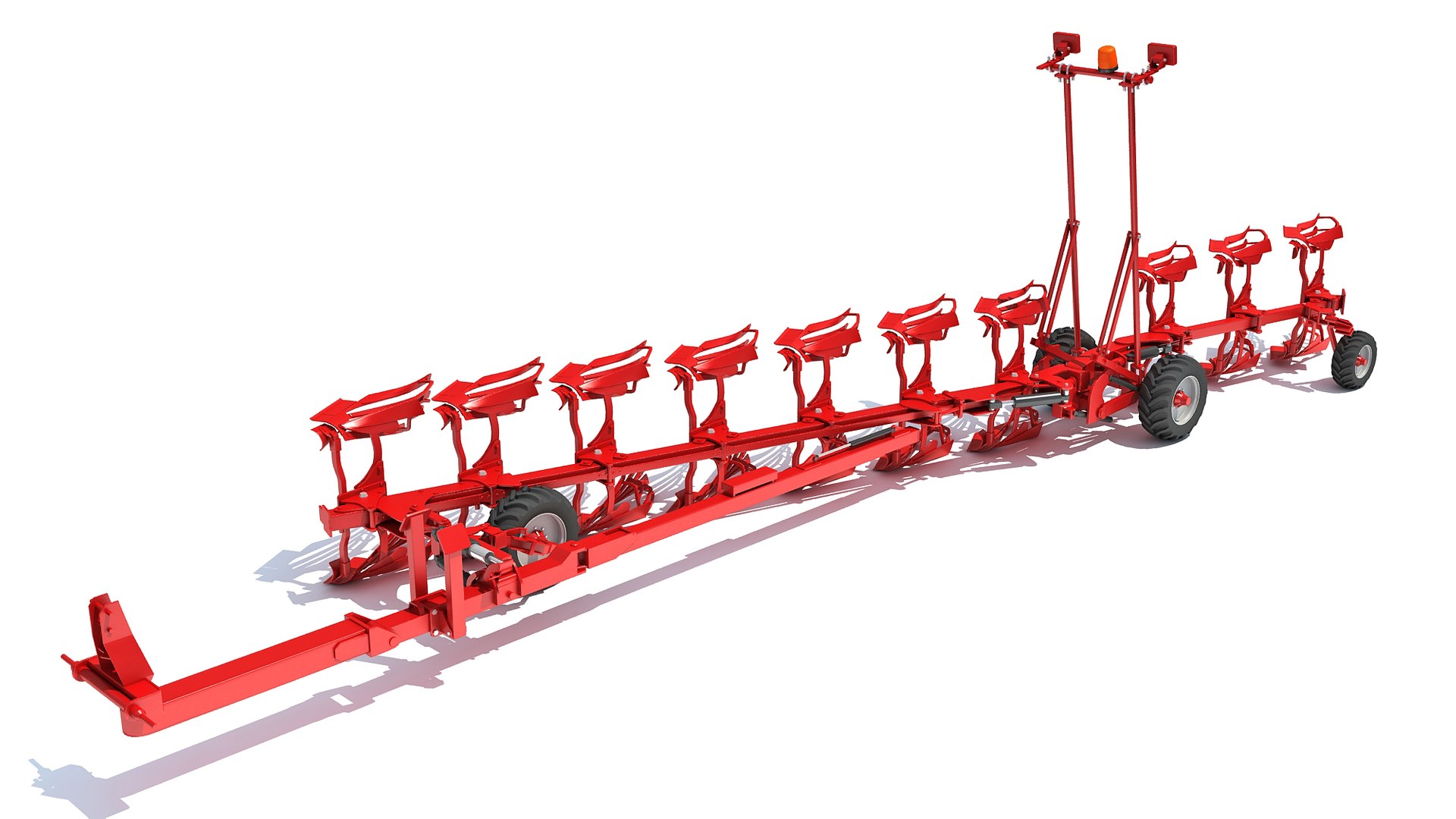 3D Model Semi Mounted Farm Plough - TurboSquid 2144678
