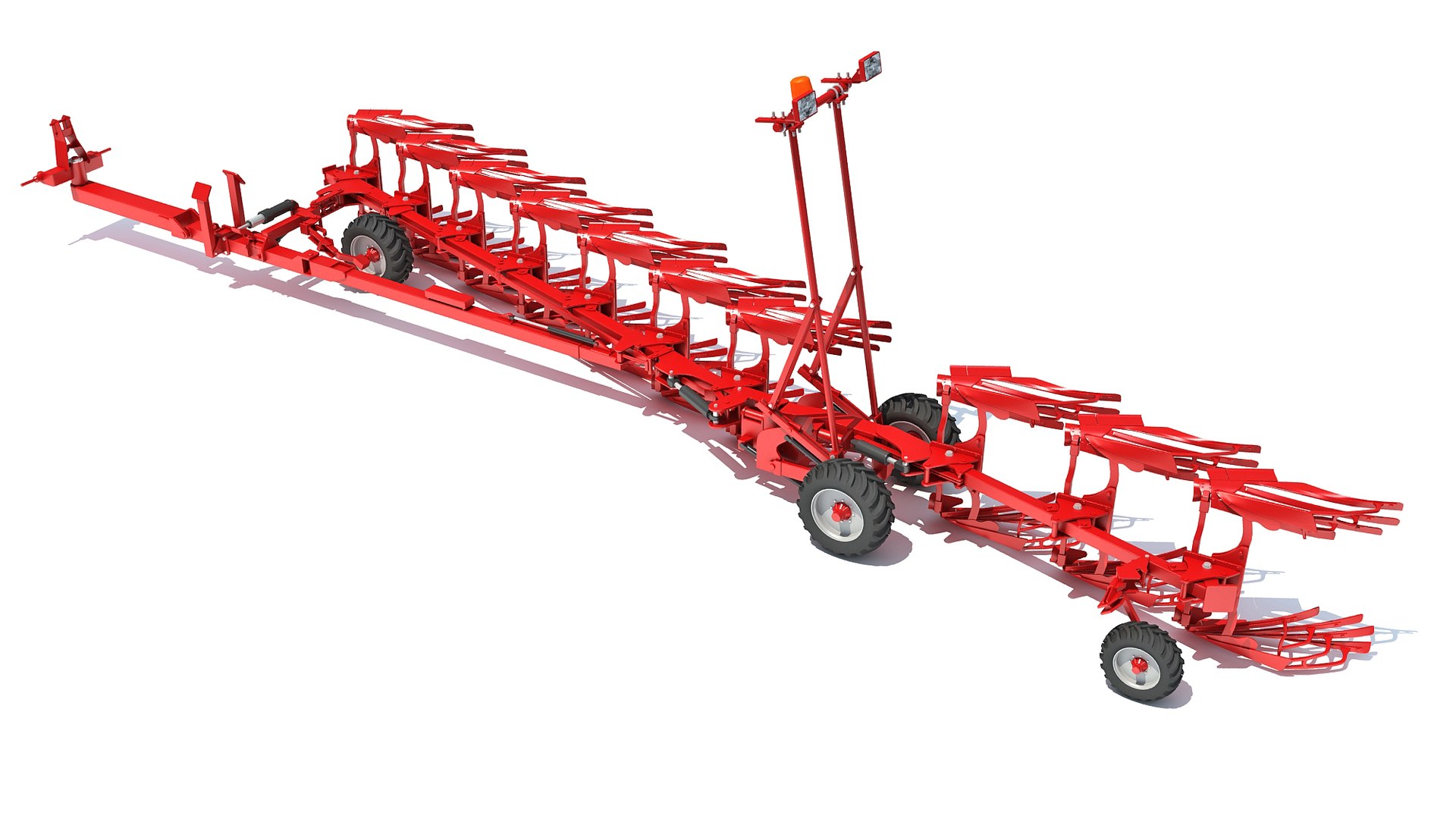 3D Model Semi Mounted Farm Plough - TurboSquid 2144678