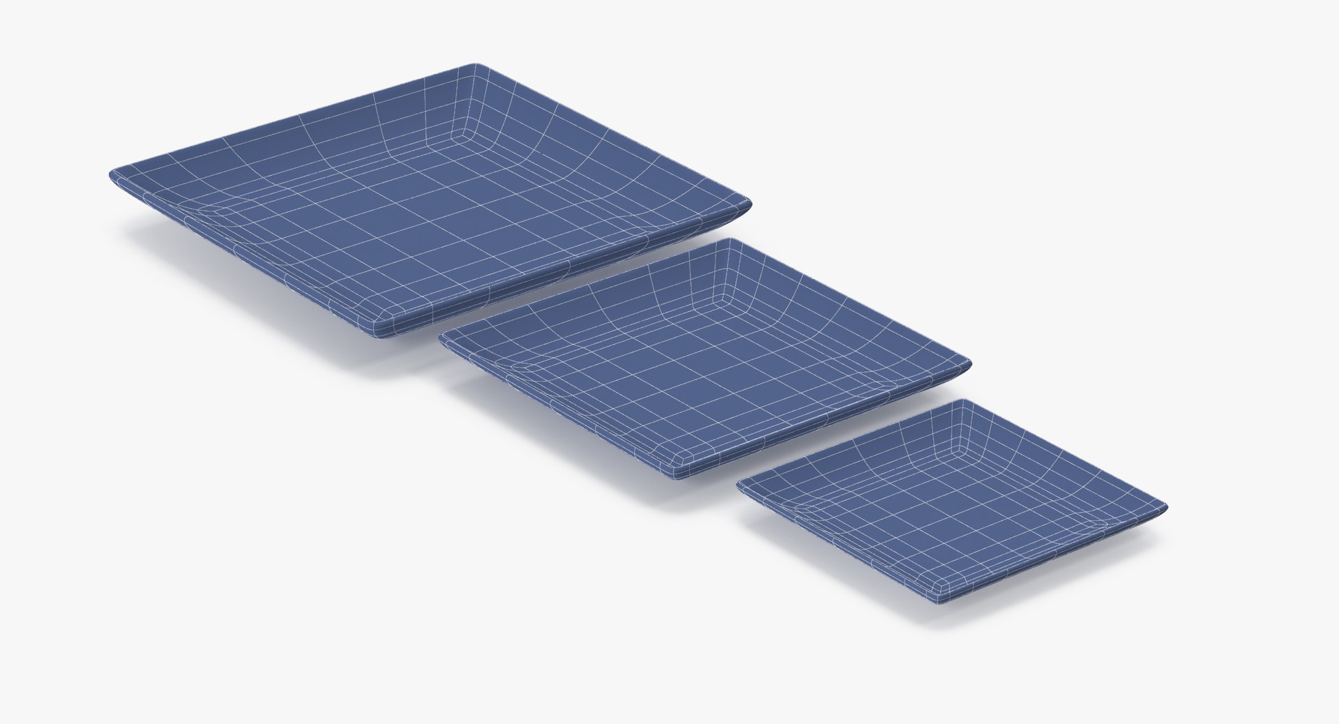 Ceramic Square Serving Plates 3d Model