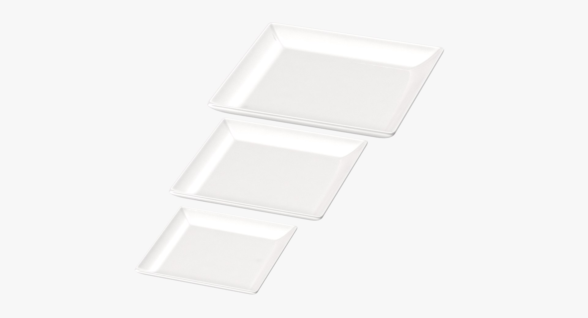 Ceramic Square Serving Plates 3d Model