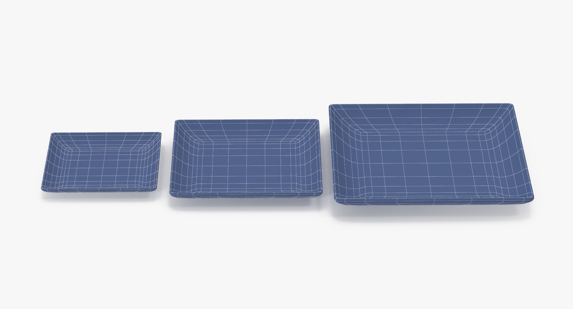 Ceramic Square Serving Plates 3d Model