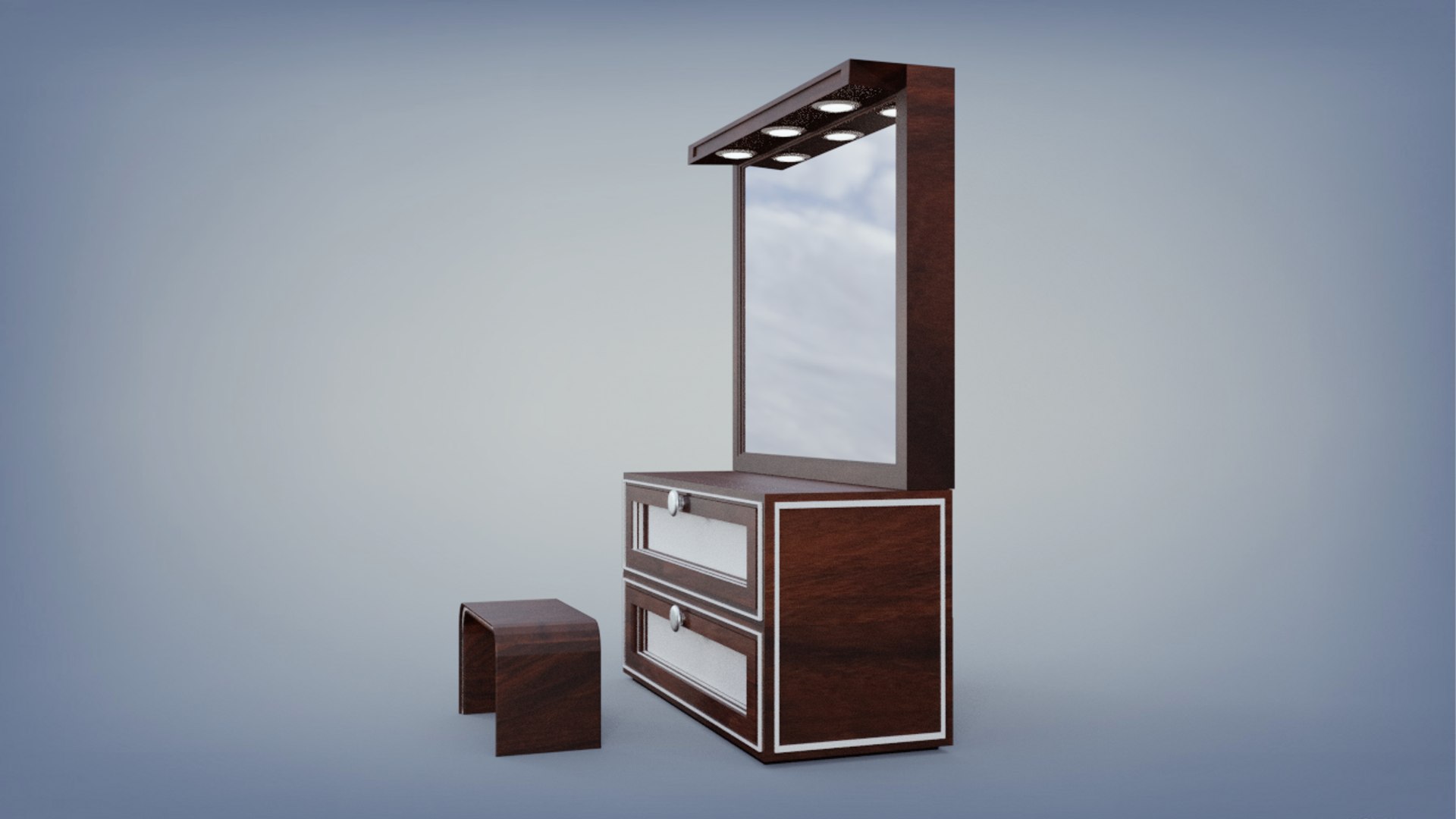 Contemporary Dressing Table Interior 3D Model - TurboSquid 1438037