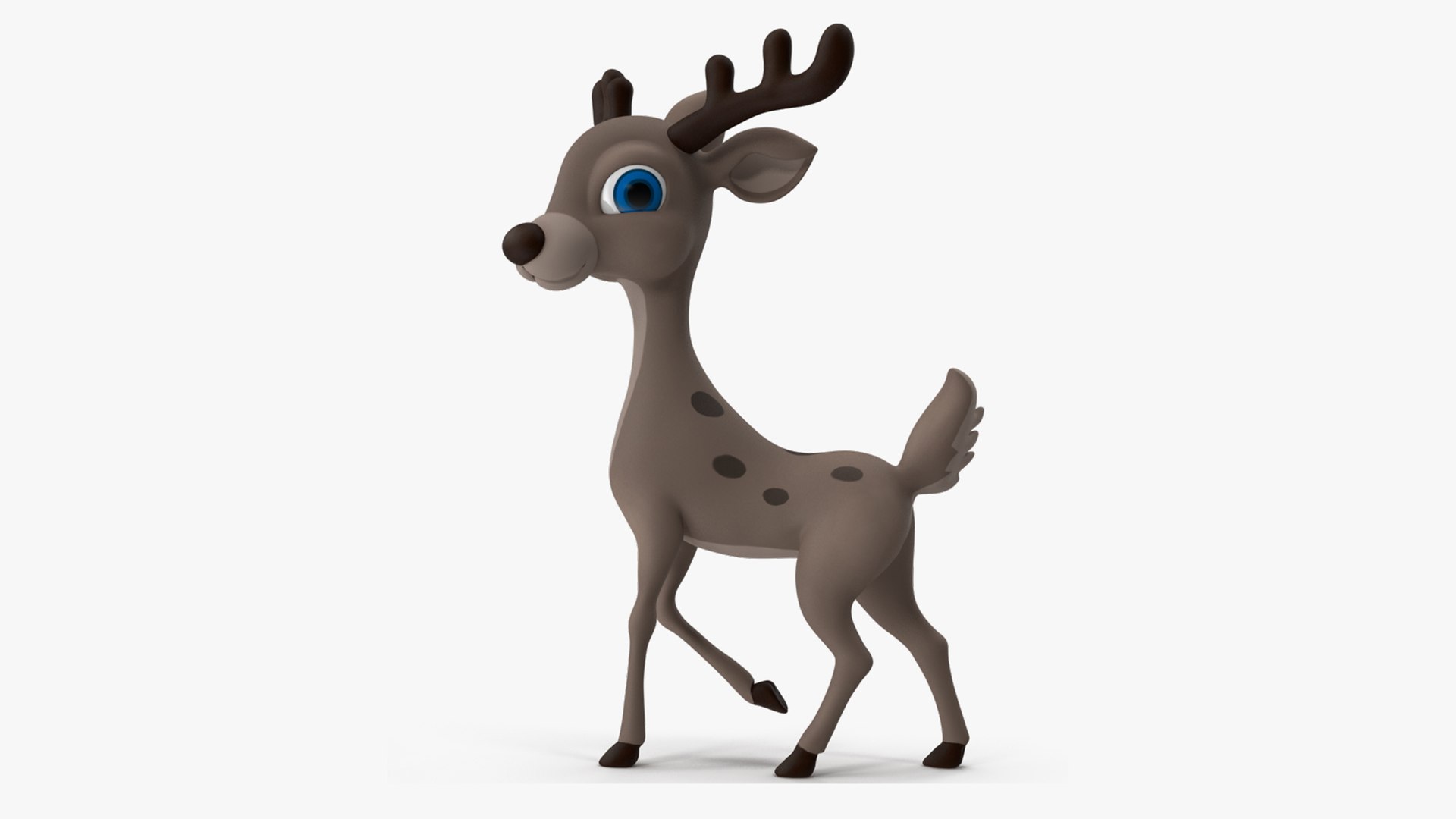 3D Grey Cartoon Deer Rigged for Maya model - TurboSquid 2121482