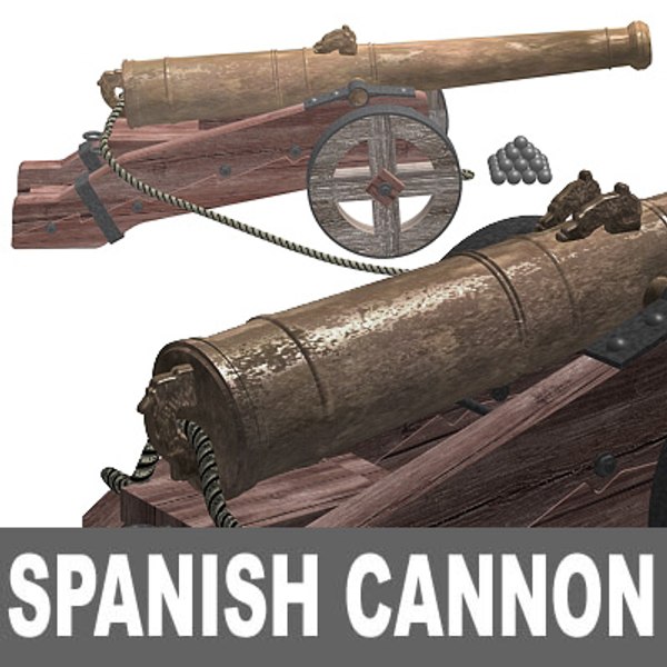 spanish cannon galleons 3d model