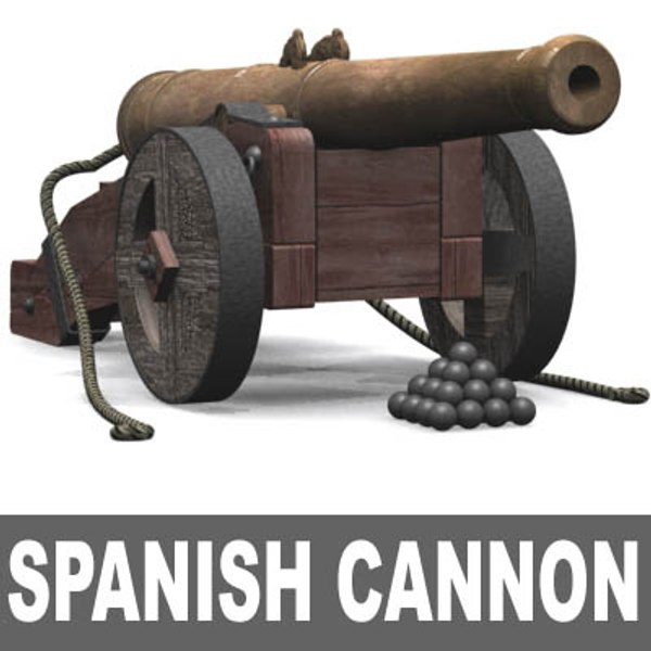 spanish cannon galleons 3d model