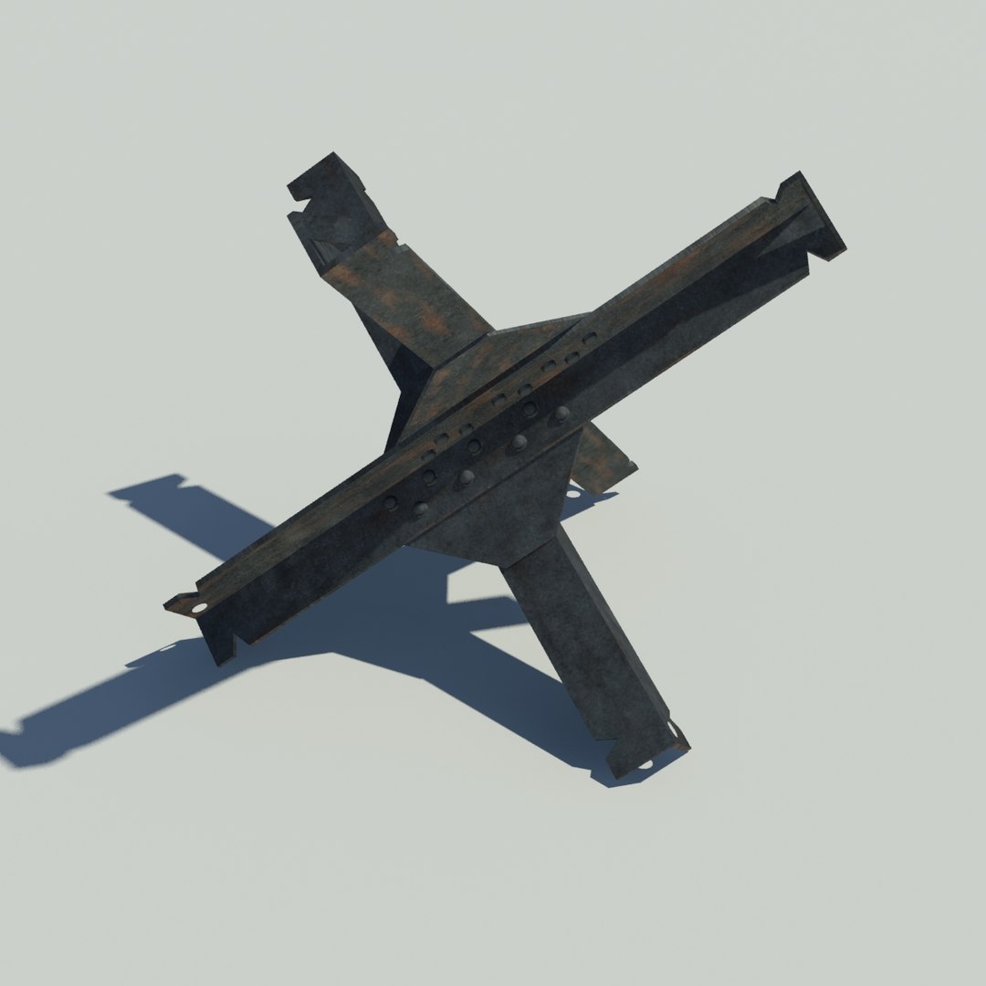 Barriers - Steel Hedgehog 3d Max