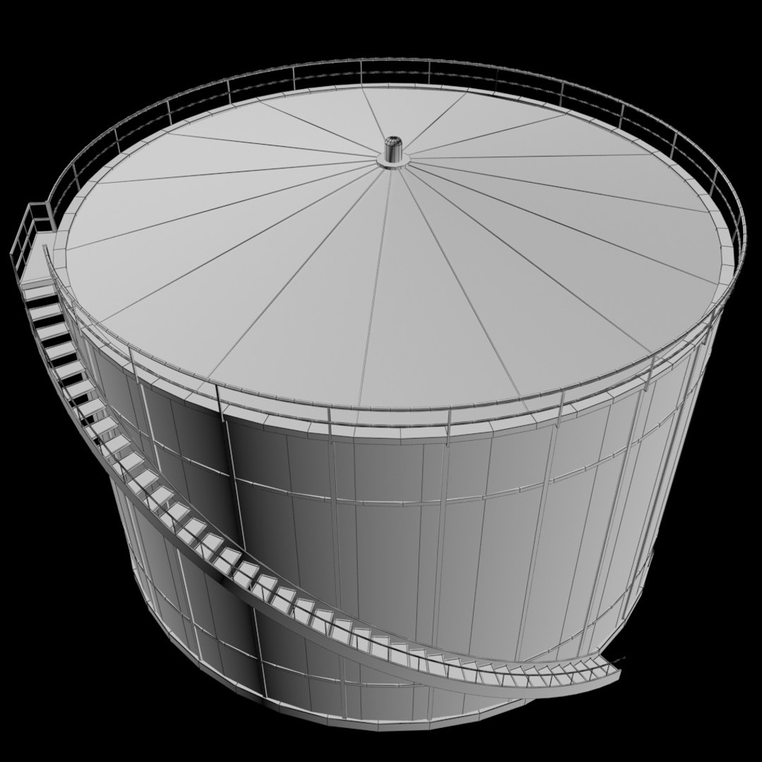 3D Industrial Oil Tank Cylinder - TurboSquid 1219975