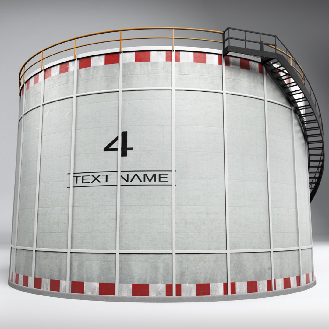 3D Industrial Oil Tank Cylinder - TurboSquid 1219975