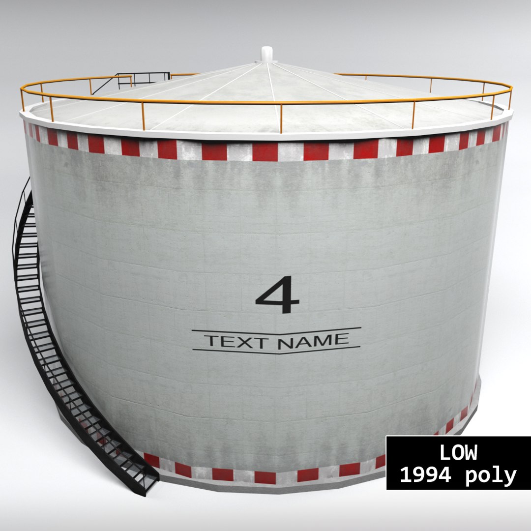 3D Industrial Oil Tank Cylinder - TurboSquid 1219975