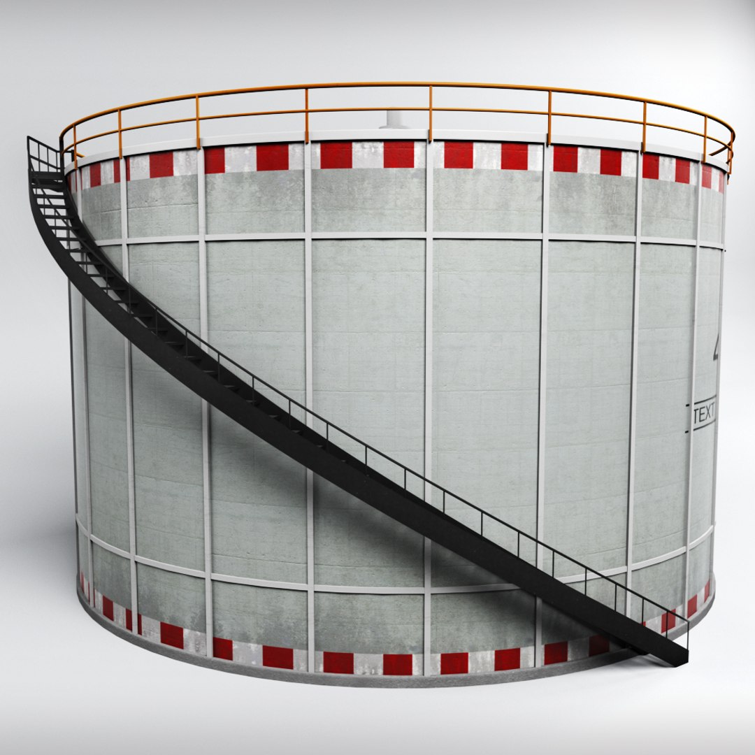 3D Industrial Oil Tank Cylinder - TurboSquid 1219975