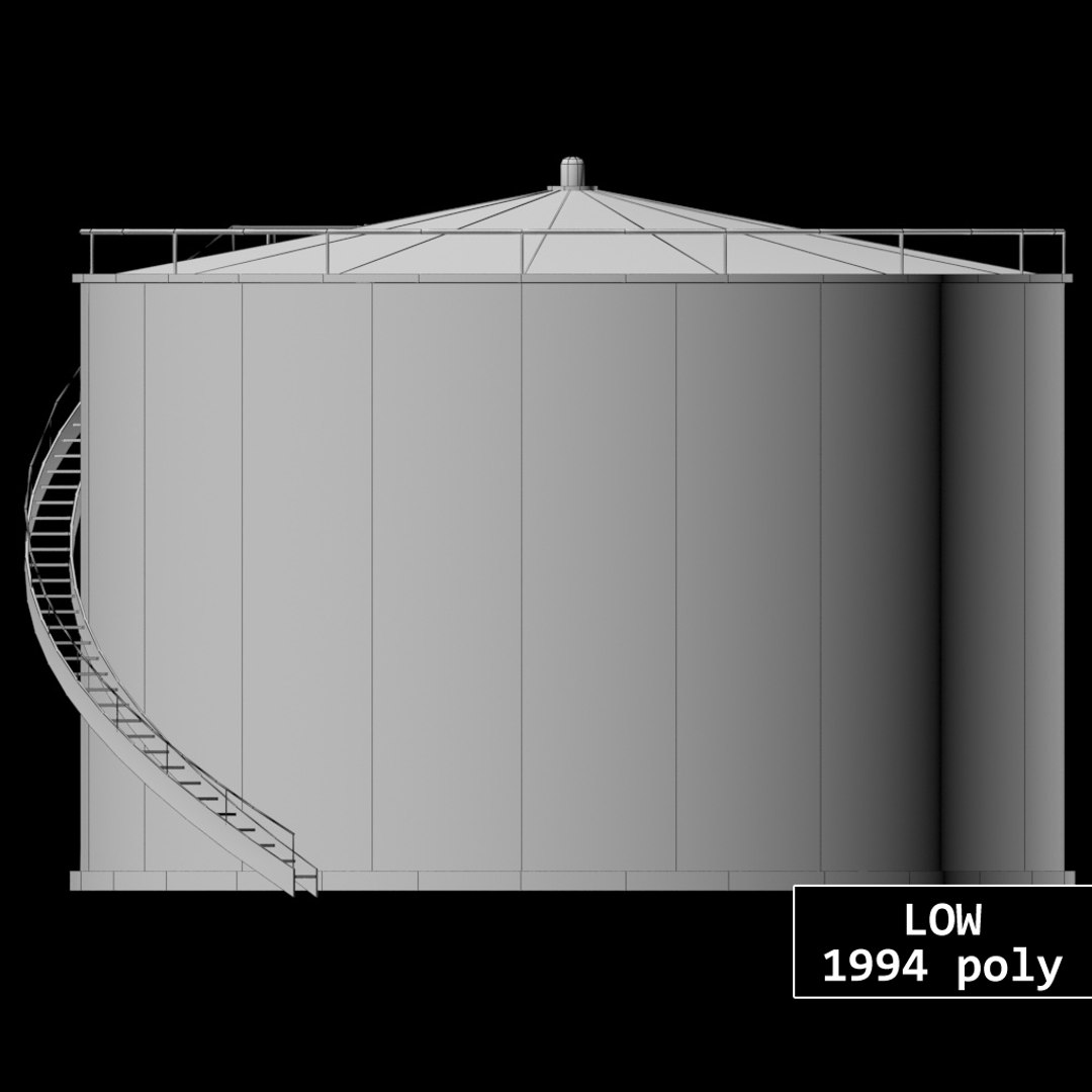 3D Industrial Oil Tank Cylinder - TurboSquid 1219975