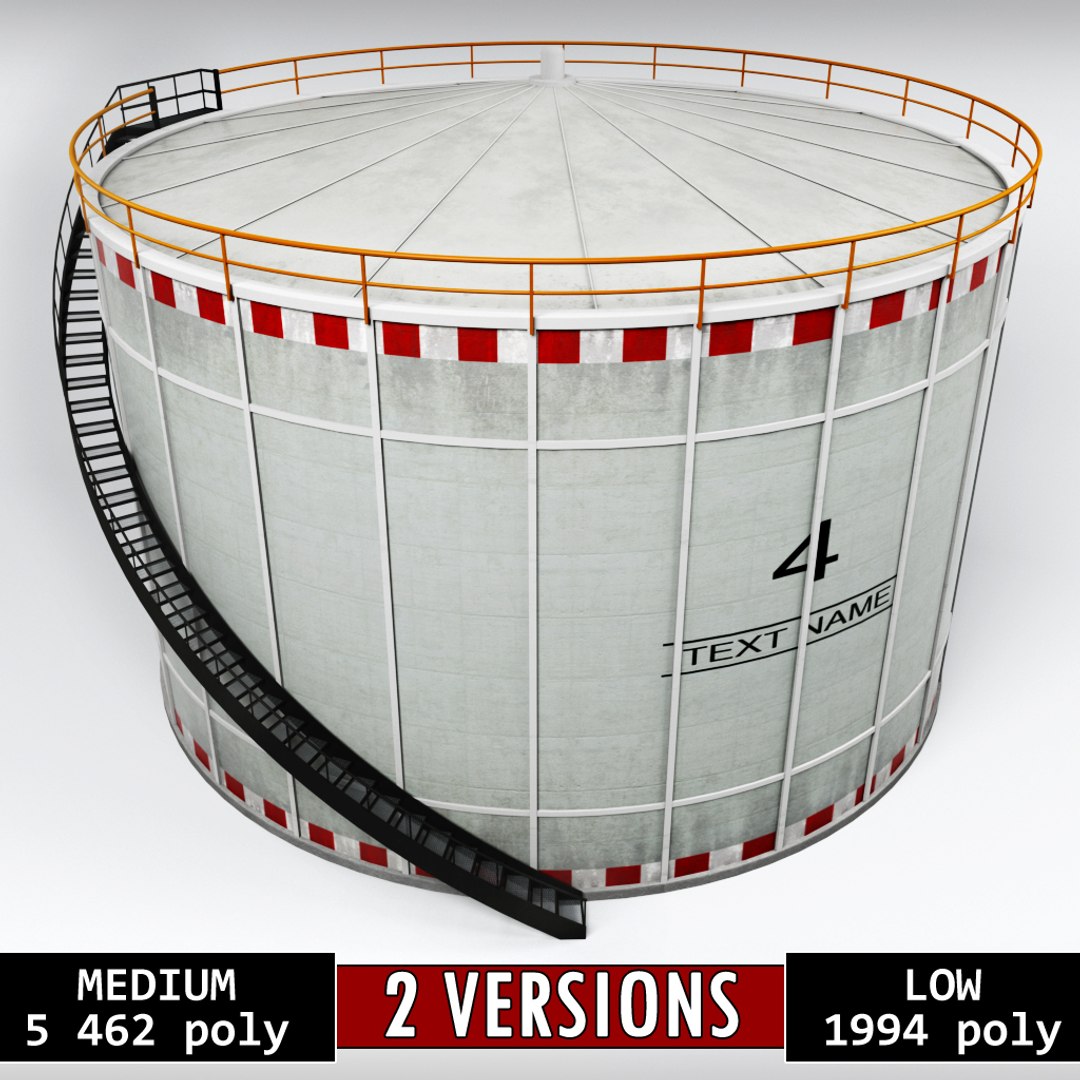 3D Industrial Oil Tank Cylinder - TurboSquid 1219975