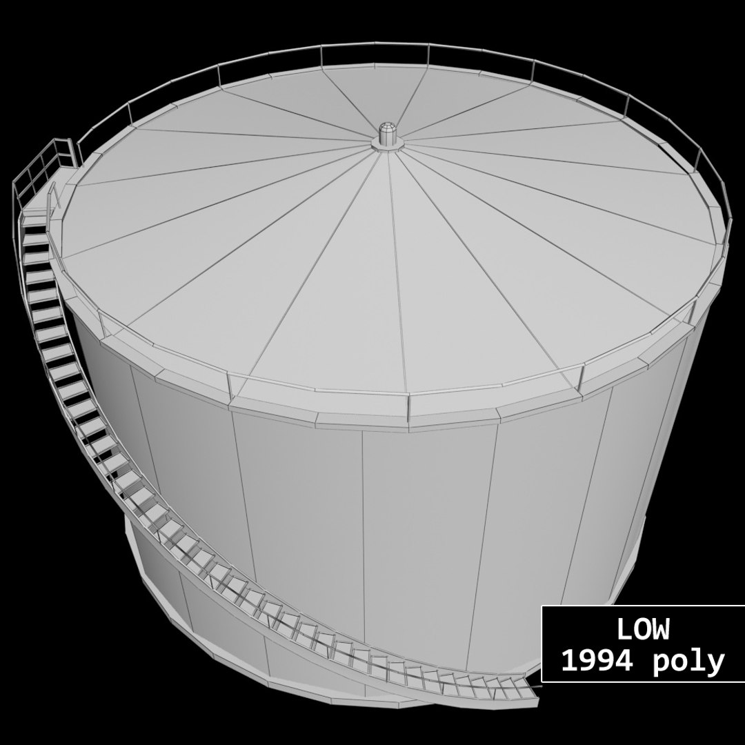3D Industrial Oil Tank Cylinder - TurboSquid 1219975