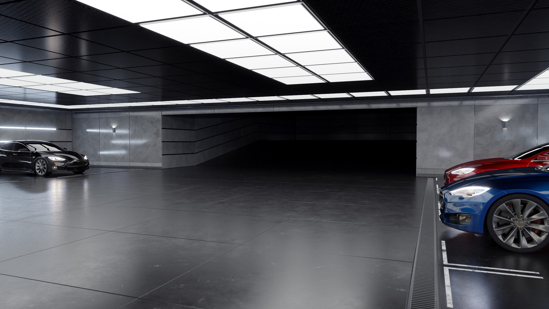 Modern Underground Car Garage 3D - TurboSquid 1846833