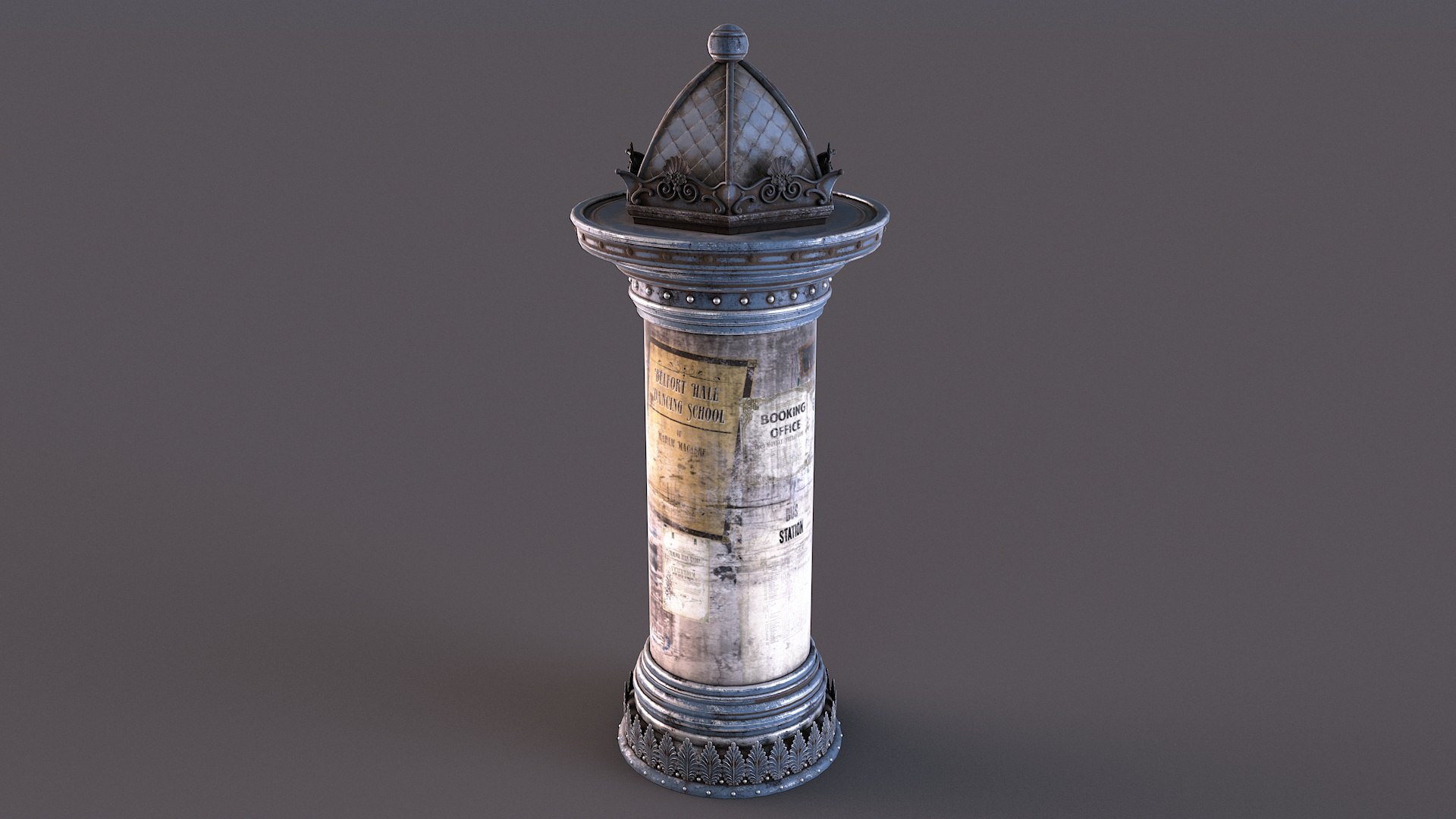 Antique Advertising Column 3D Model - TurboSquid 2182087