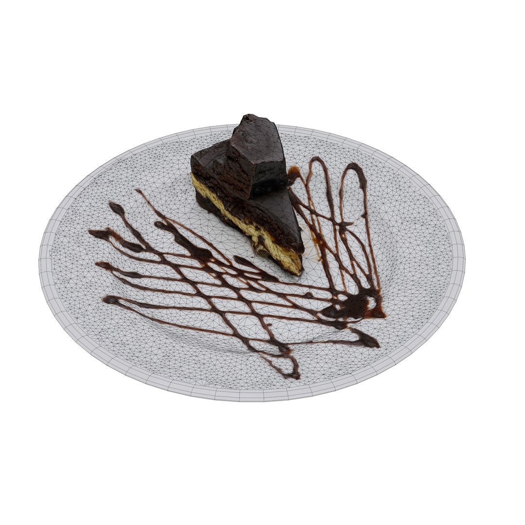 3D model chocolate fudge cheese cake - TurboSquid 1579233