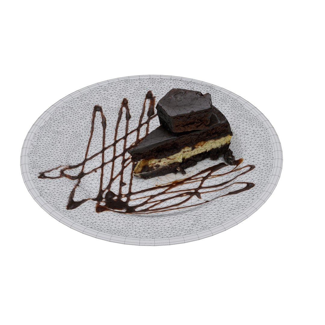 3D model chocolate fudge cheese cake - TurboSquid 1579233