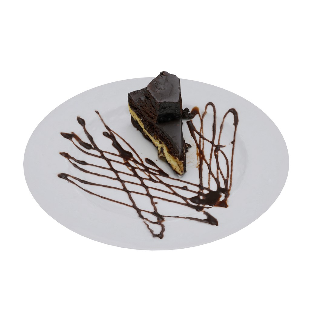 3D model chocolate fudge cheese cake - TurboSquid 1579233