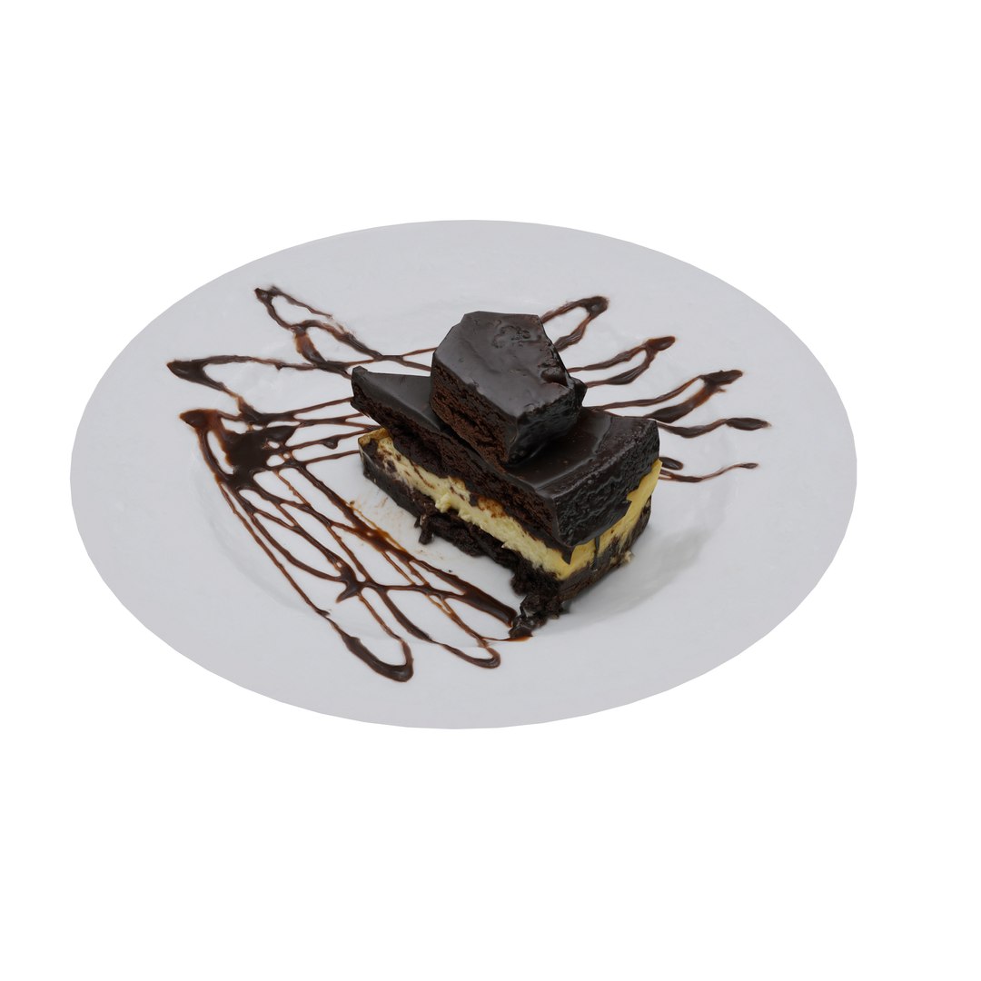 3D model chocolate fudge cheese cake - TurboSquid 1579233