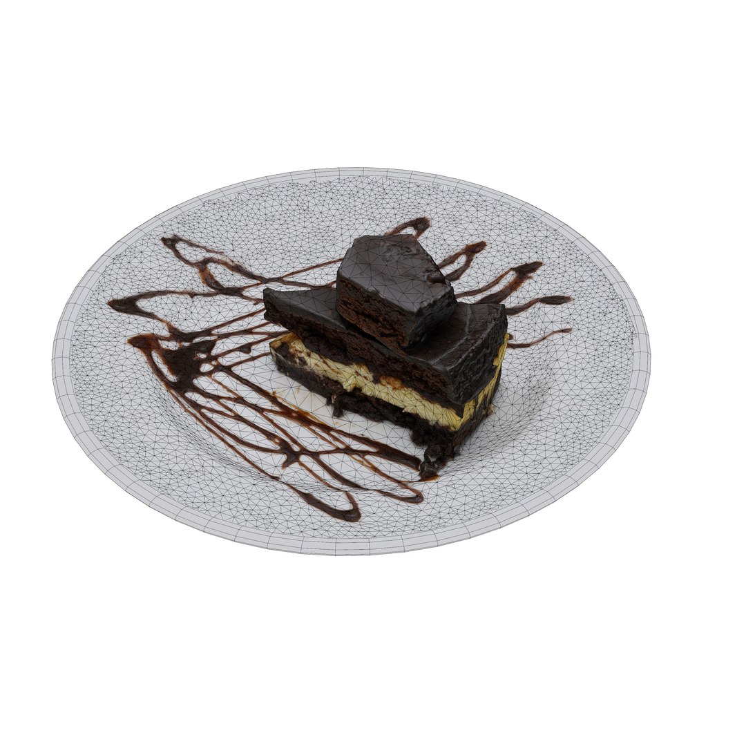 3D model chocolate fudge cheese cake - TurboSquid 1579233