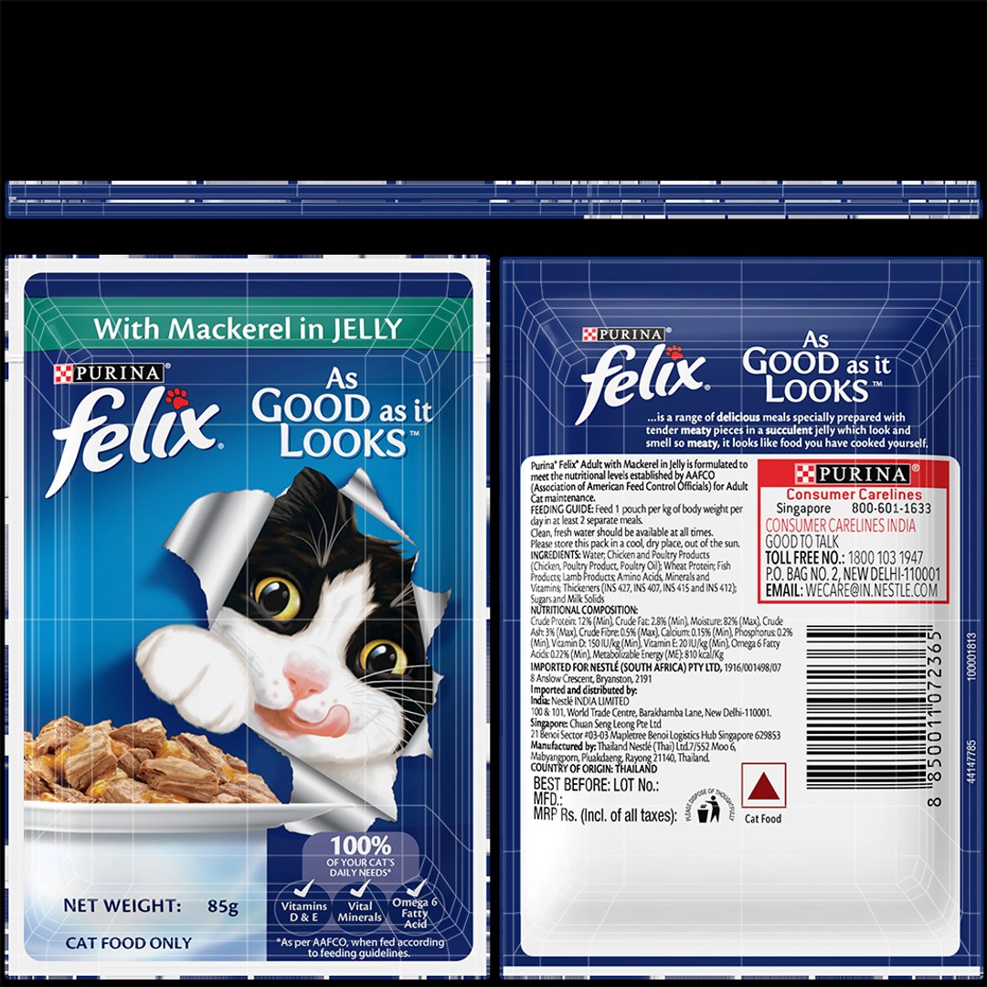 3D Purina Felix Cat Food Mackerel Model - TurboSquid 2183433