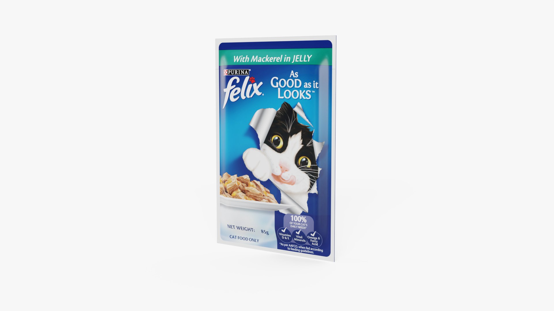 3D Purina Felix Cat Food Mackerel Model - TurboSquid 2183433