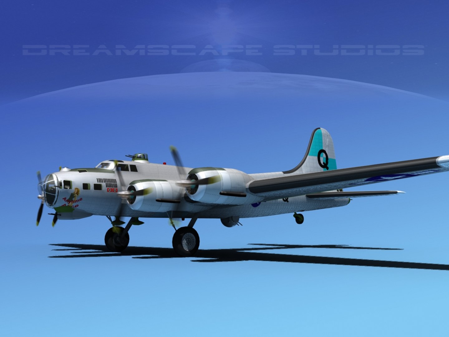 3dsmax B-17 Boeing Flying Fortress
