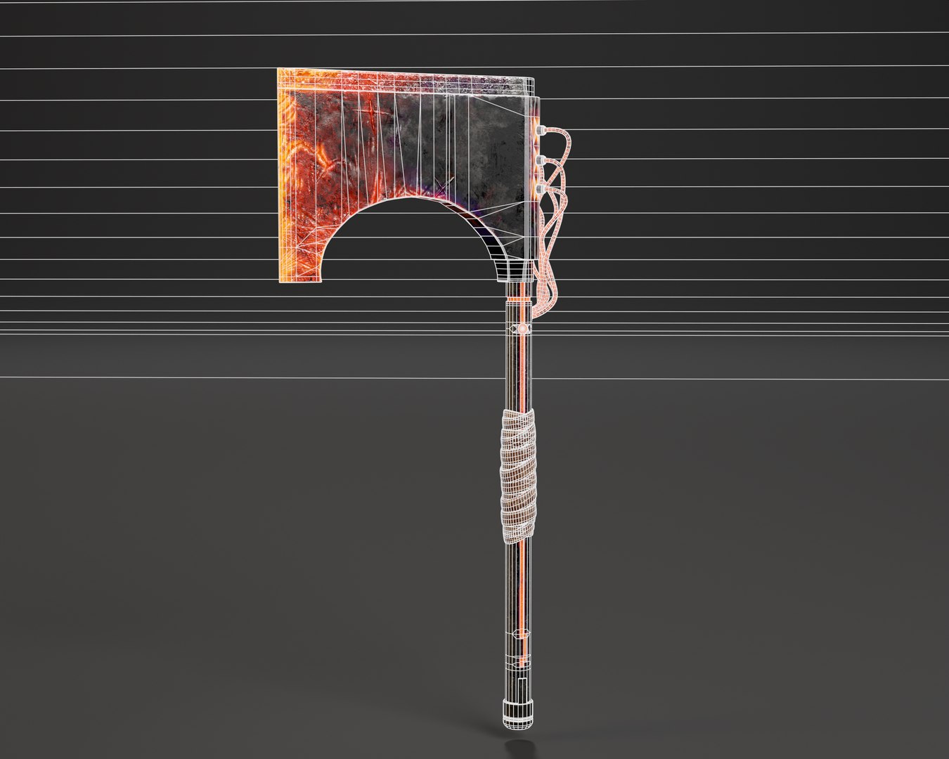 3D Cyber Warrior Axe Model - TurboSquid 2355075