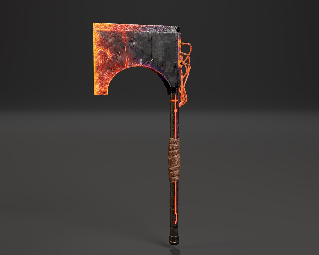 3D Cyber Warrior Axe Model - TurboSquid 2355075